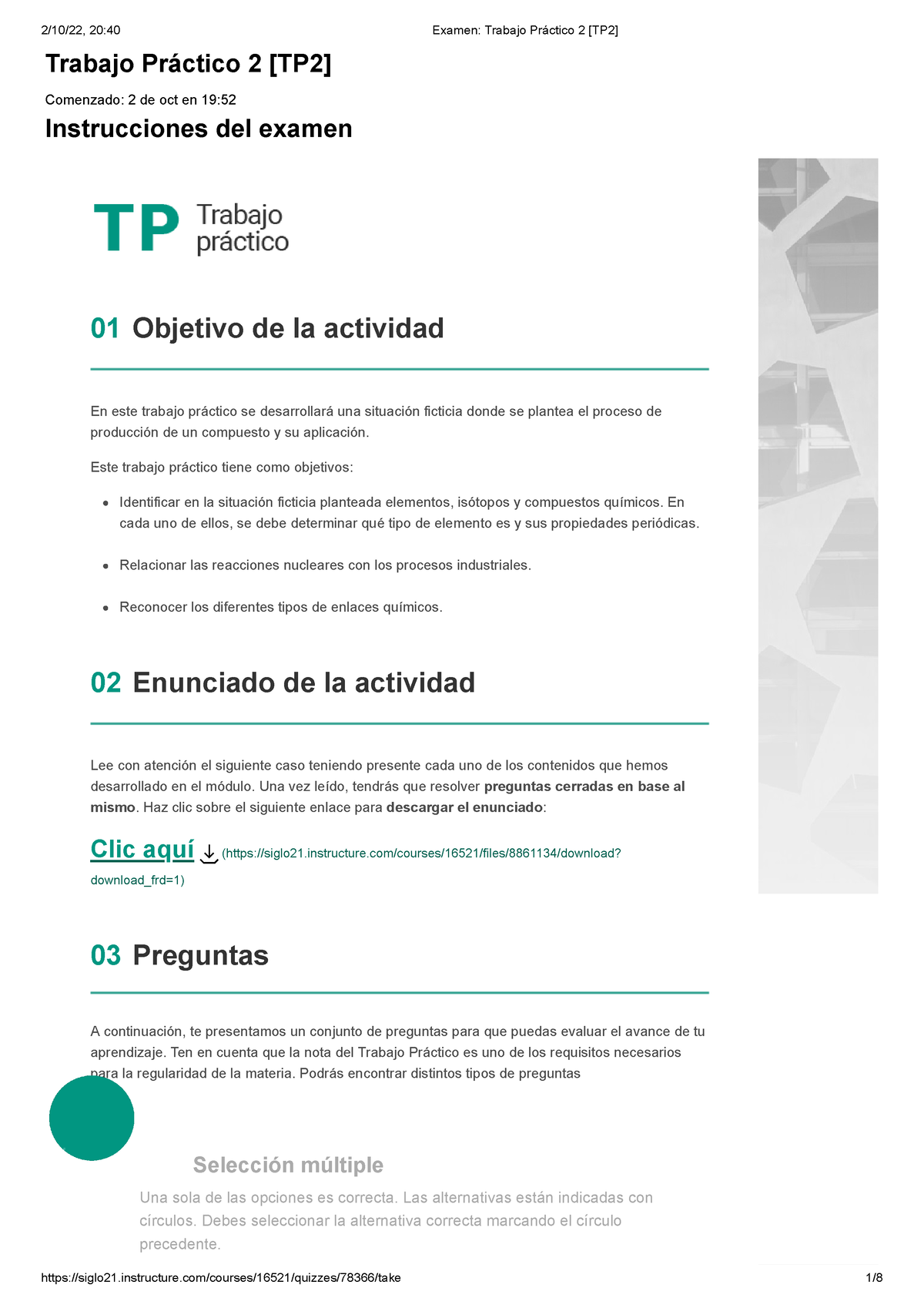 Examen Trabajo Práctico 2 Tp2 Trabajo Práctico 2 Tp2 Comenzado 2