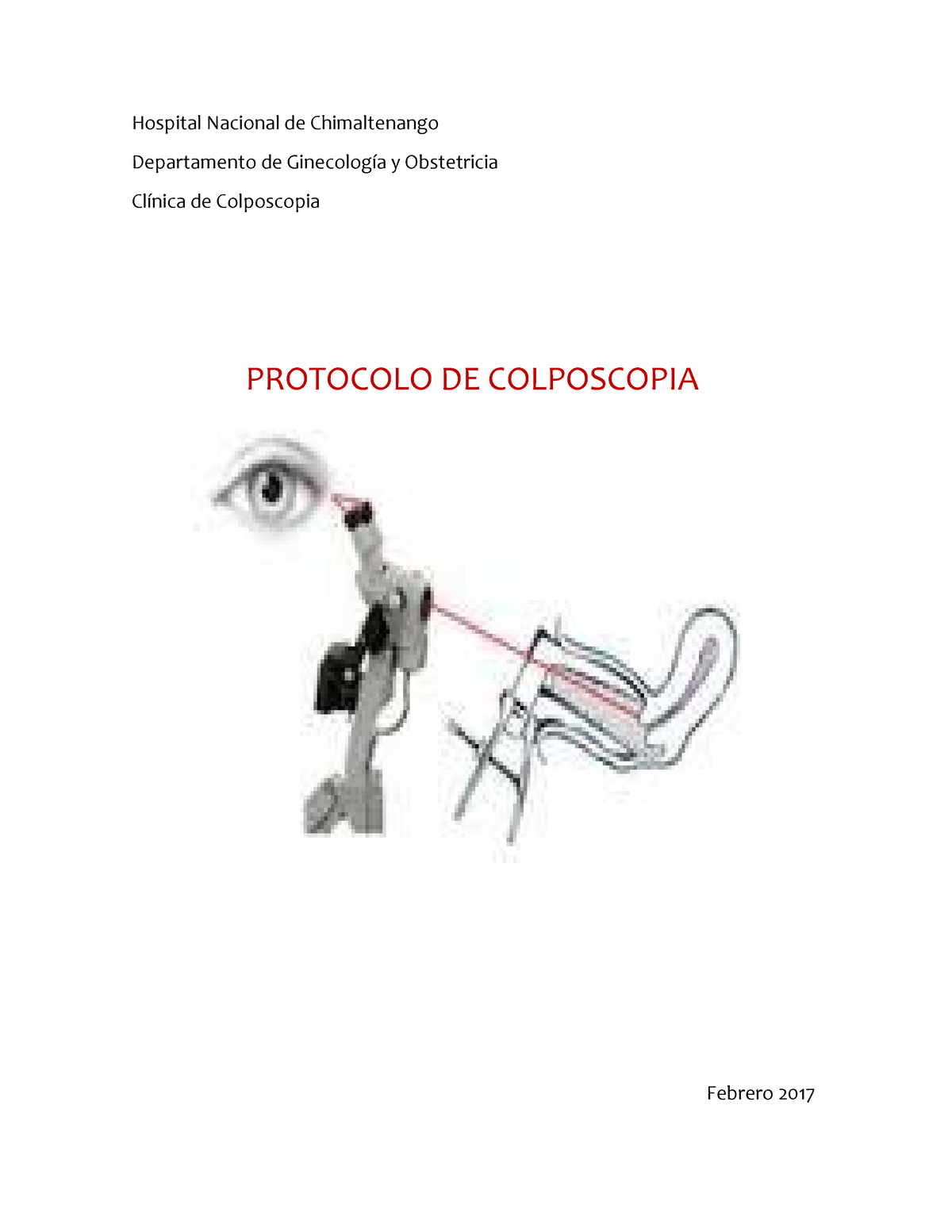 Protocolo De Colposcopia 2017 Hospital Nacional De Chimaltenango