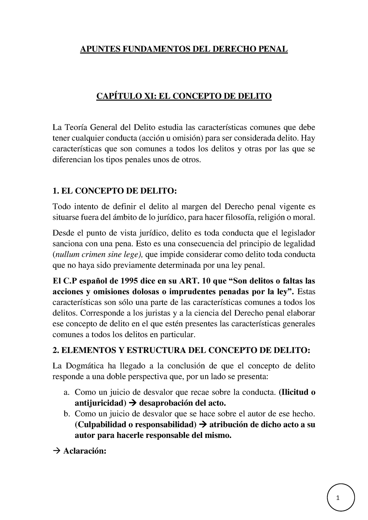 Apuntes Fundamentos Del Derecho Penal Resumen Leccion 11 21