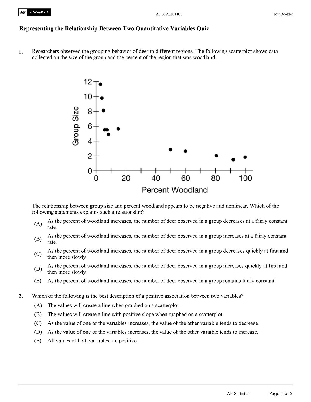 24 Tb Representing The Relationship Between Two Quantitative Variables