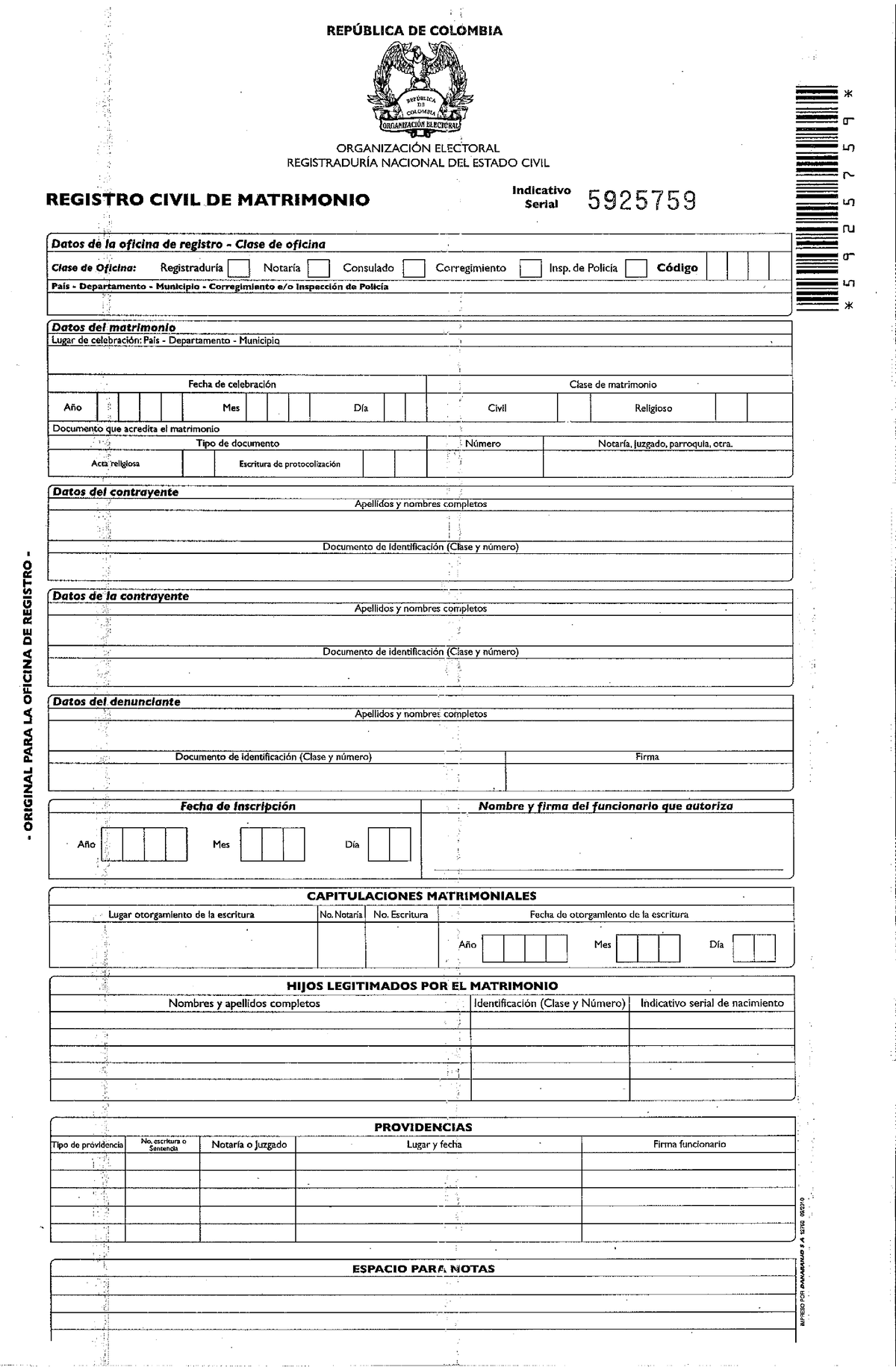 Registro Civil De Matrimonio Procesal Civil Especial Studocu