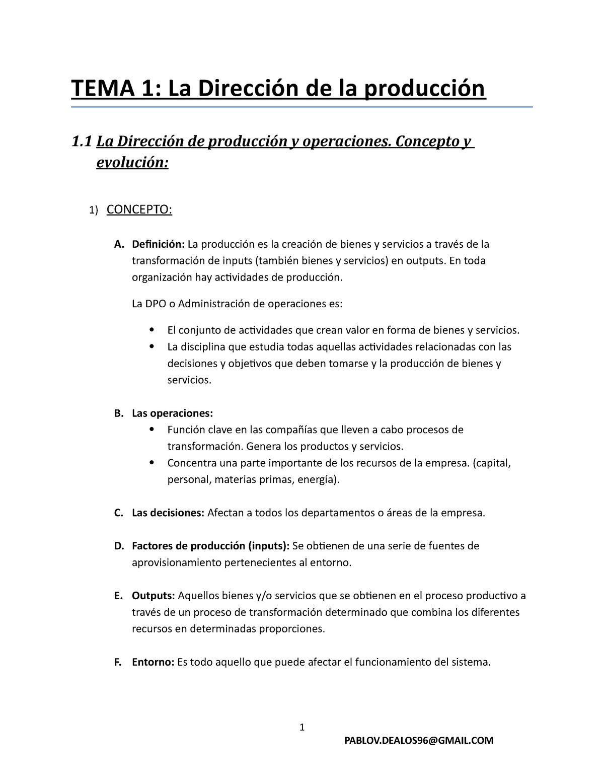 Apuntes Tema 1 Y 2 Tema 1 La Dirección De La Producción 1 La