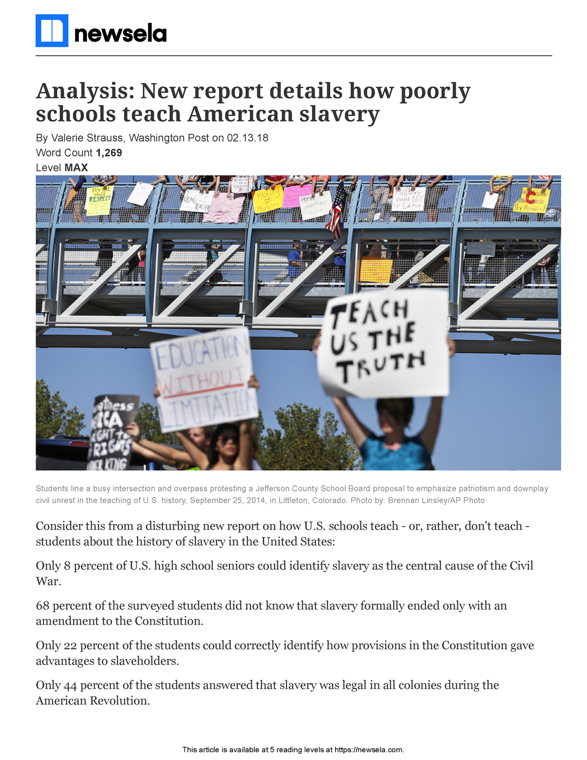 Schools Poorly Teach Slavery 40349 Article Only Analysis New Report