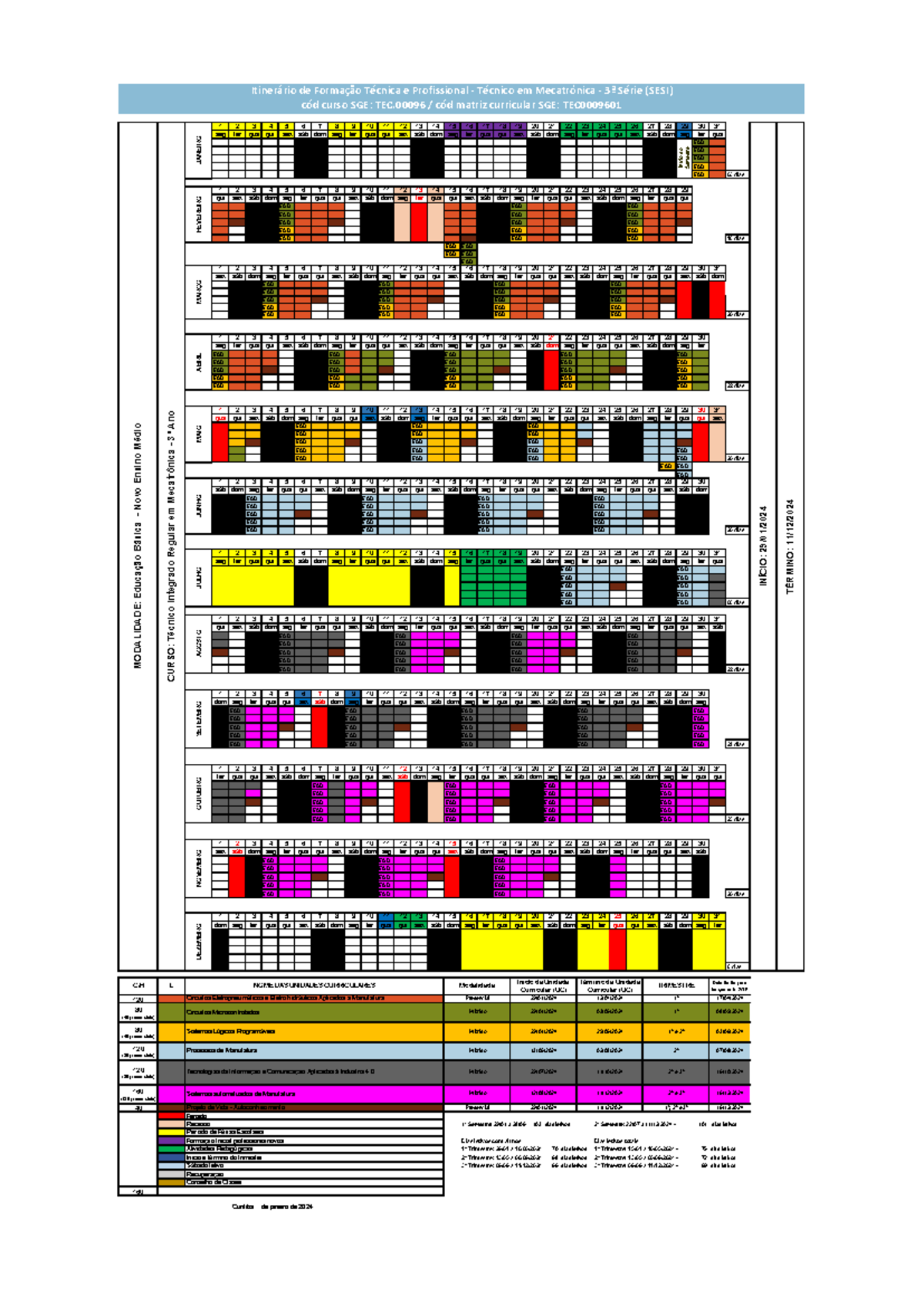 Calendário Nem 3ºano 2024 Atualizado Seg 1 Ter 2 Qua 3 Qui 4 Sex 5