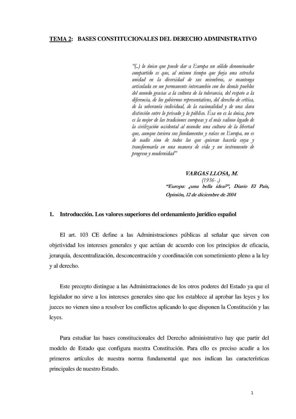 Tema 2 Apuntes De La Asignatura Derecho Administrativo I De La