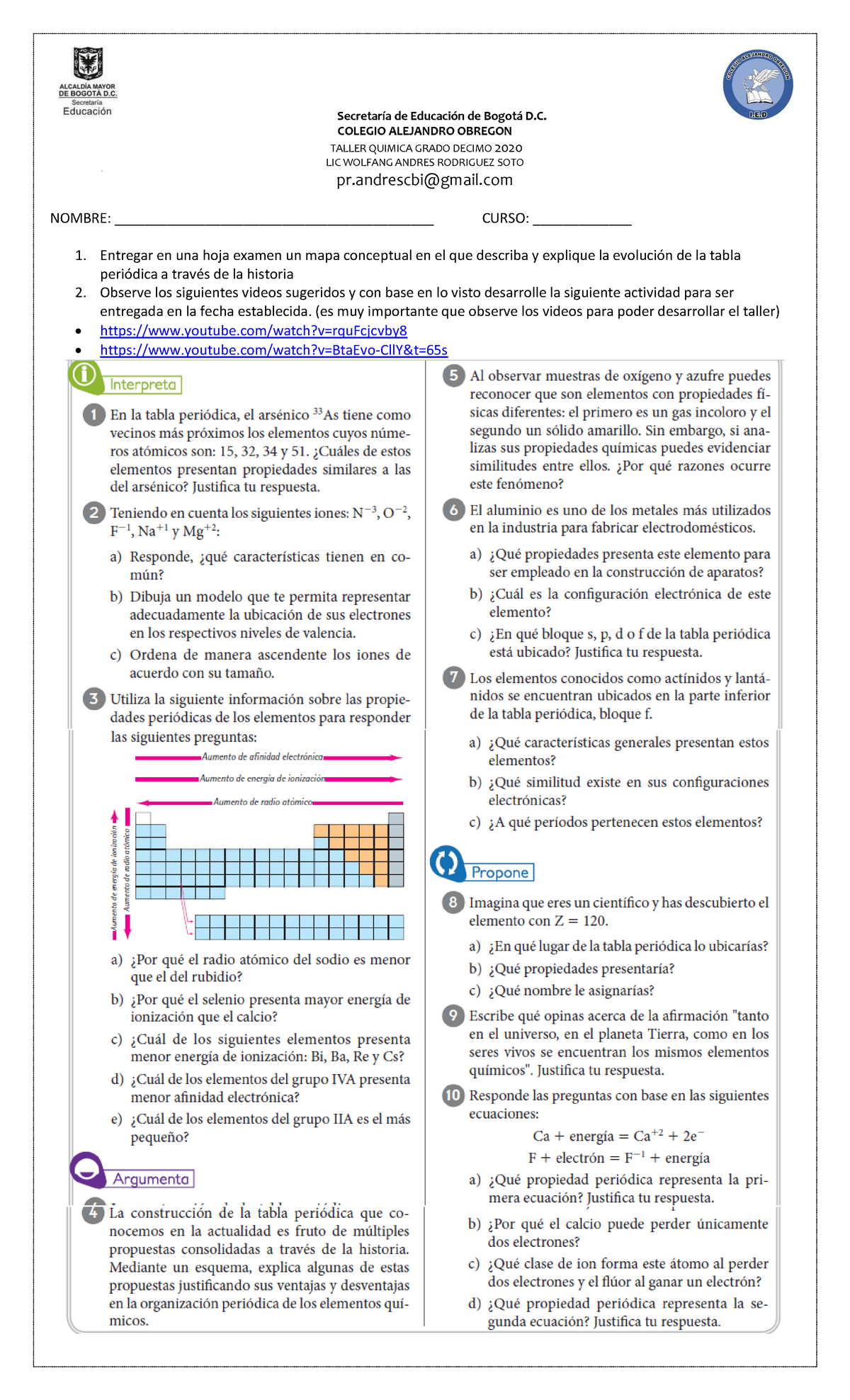 Mapa Conceptual De La Tabla Periodica Y Sus Propiedad