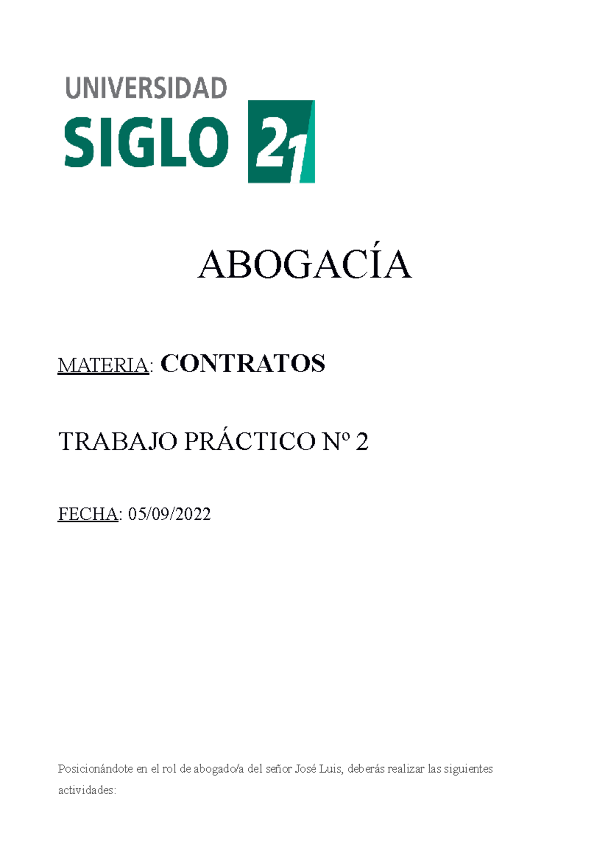 Tp 2 Contratos Tp Obligatorio Aprobado AbogacÍa Materia Contratos