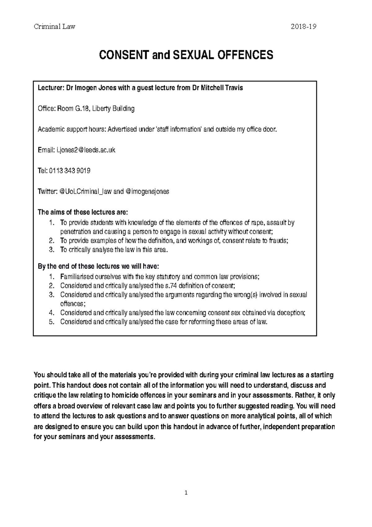 Sexual Offences Handout Consent And Sexual Offences You Should Take