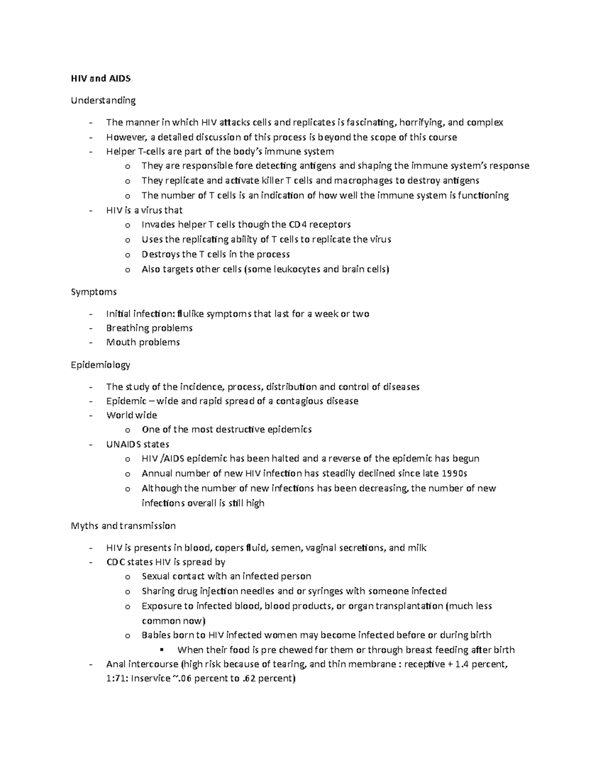 Psy116 Day26 Lecture Notes At Wwu James Graham Hiv And Aids