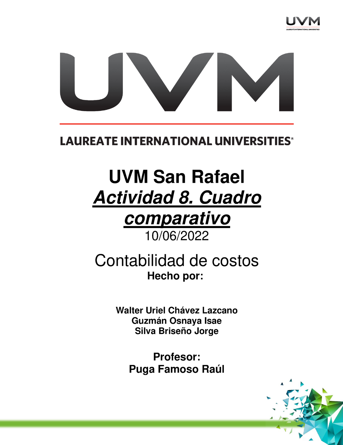 Actividad 8 Cuadro Comparativo Uvm San Rafael Actividad 8 Cuadro