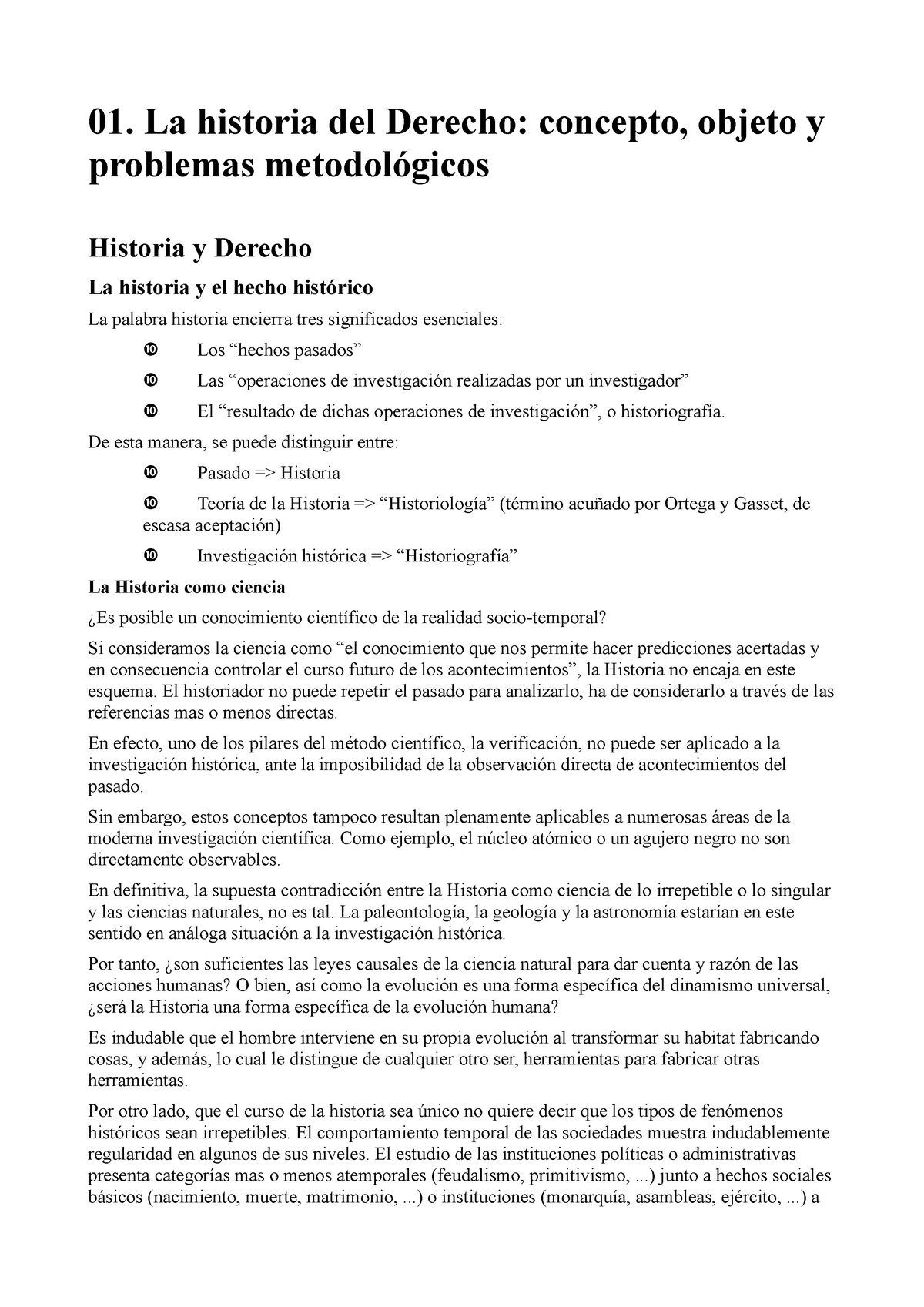 Apuntes Temas 1 32 01 La Historia Del Derecho Concepto Objeto Y