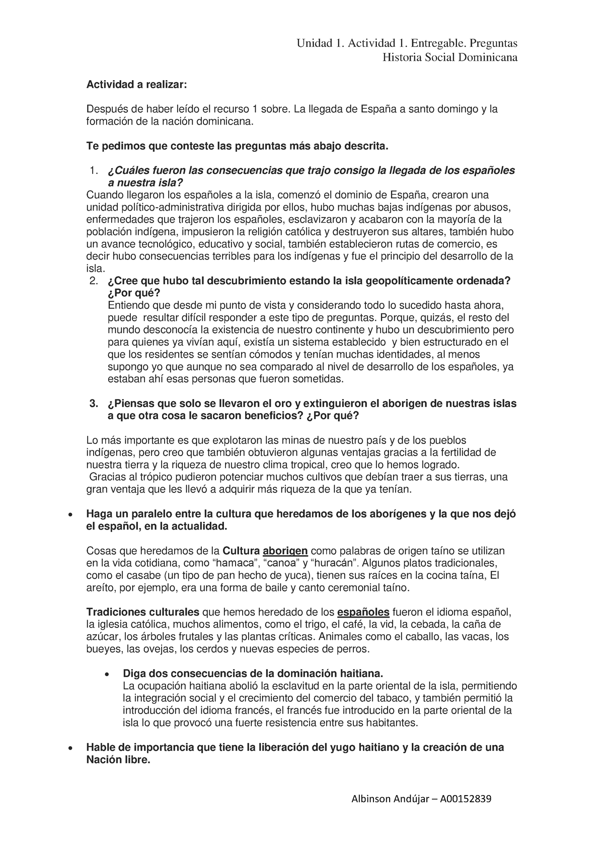 Unidad 1 Actividad 1 Entregable Preguntas Unidad 1 Actividad 1