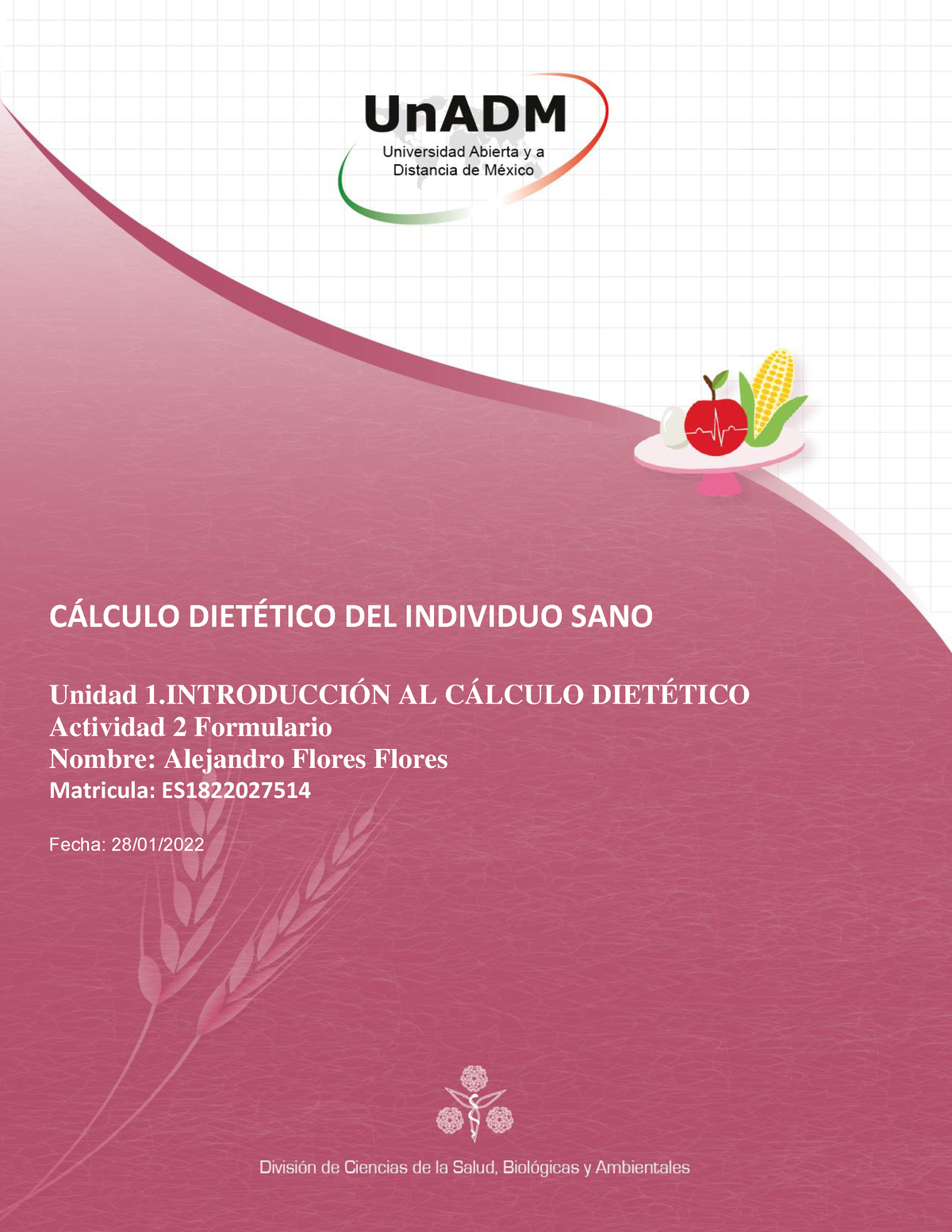 Ncdi U1 A2 Alff CÁlculo DietÉtico Del Individuo Sano Unidad 1Ón Al