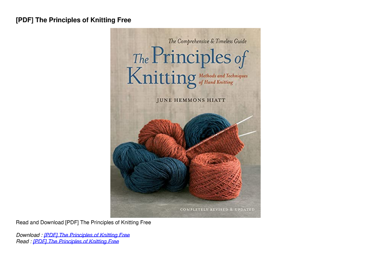 Pdf The Principles Of Knitting Free Full Read Pdf The Principles