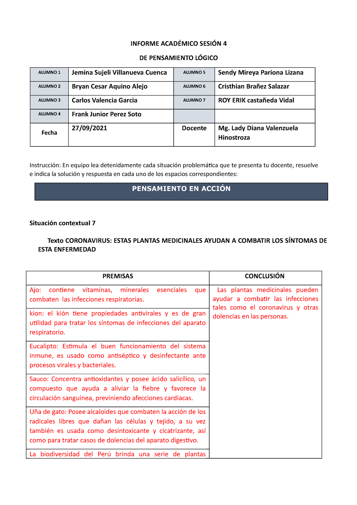 Informe Académico Sesión 4 Ultimo Informe AcadÉmico SesiÓn 4 De