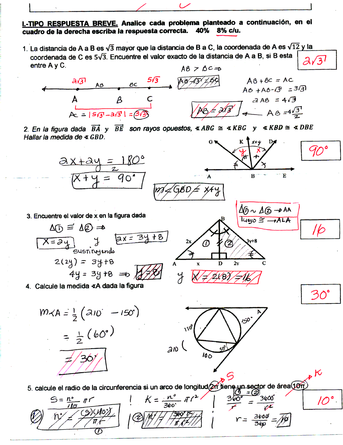 Examen 1 Resuelto Mm 111 Primer Periodo 2012 Geometria Y