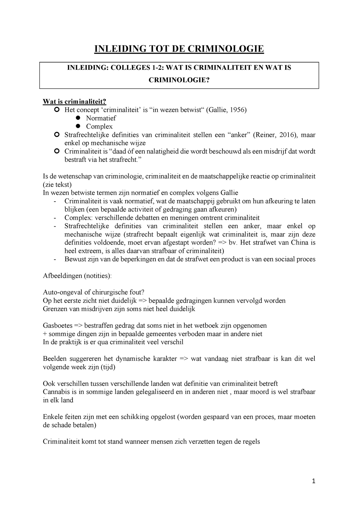 Inleiding In De Criminologie Inleiding Tot De Criminologie Inleiding