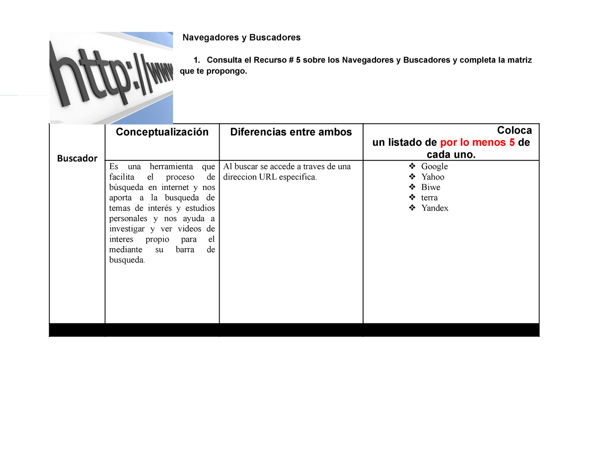 2da Actividad Unidad 4 Navegadores Y Buscadores 1 Consulta El