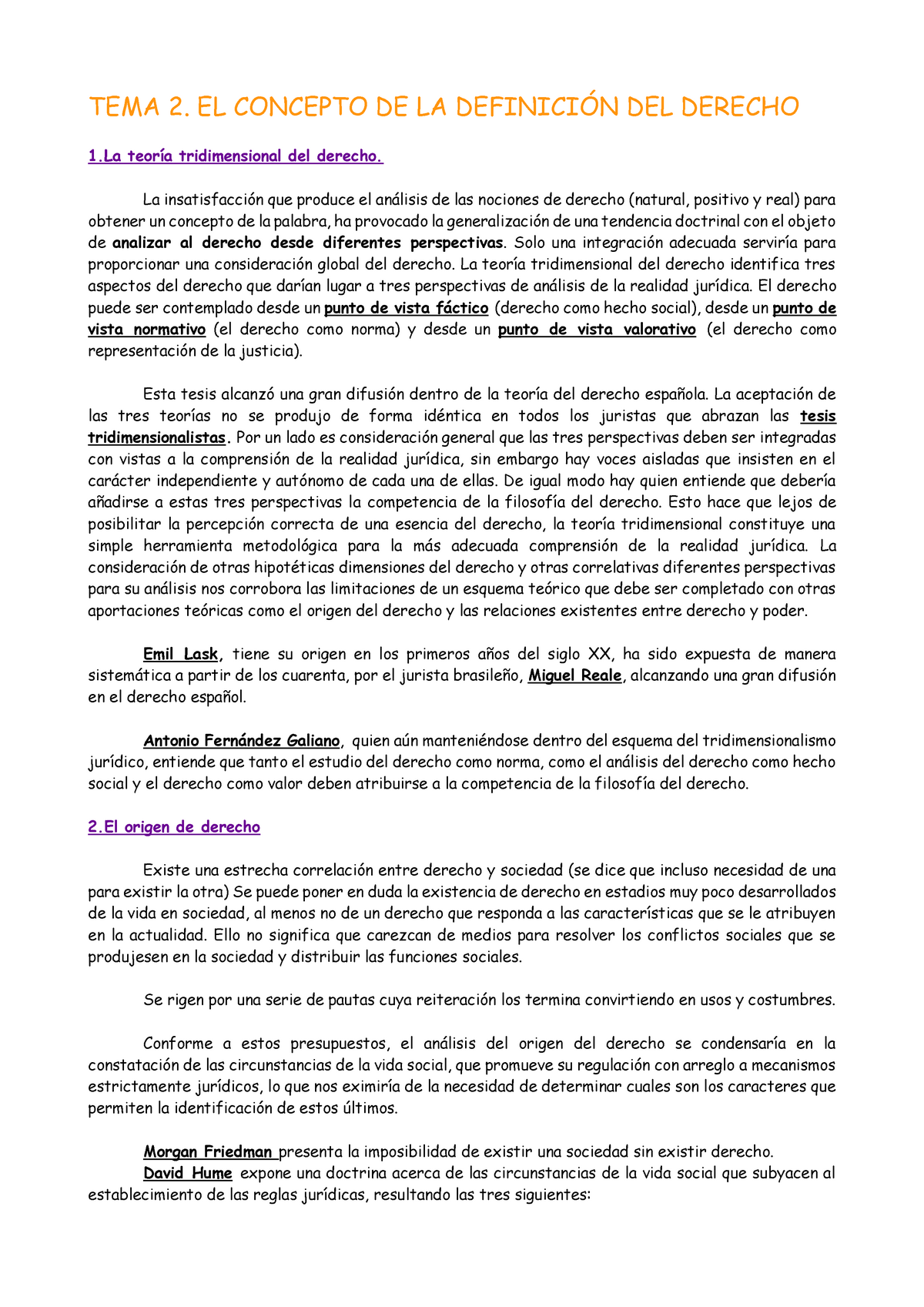 Tema 2 Apuntes 2 Tema 2 El Concepto De La DefiniciÓn Del Derecho 1