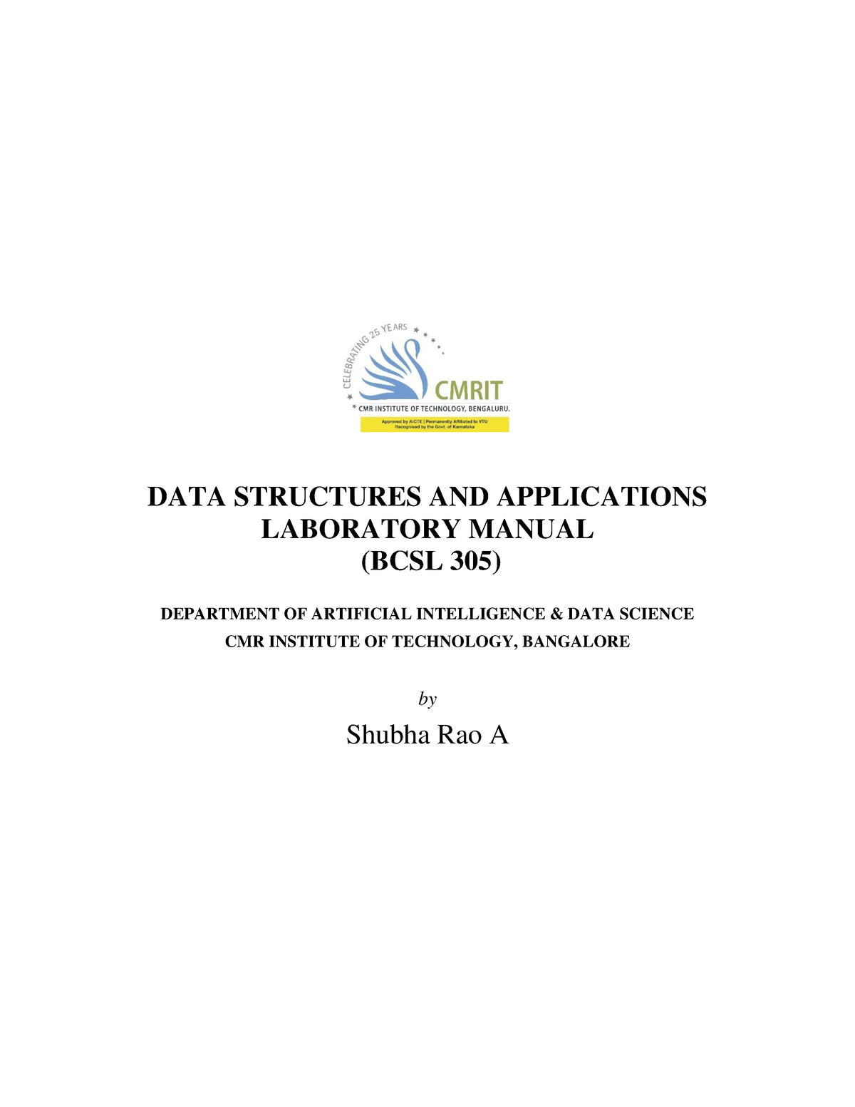 Bcsl305 Dsa Laboratory Manual Data Structures And Applications