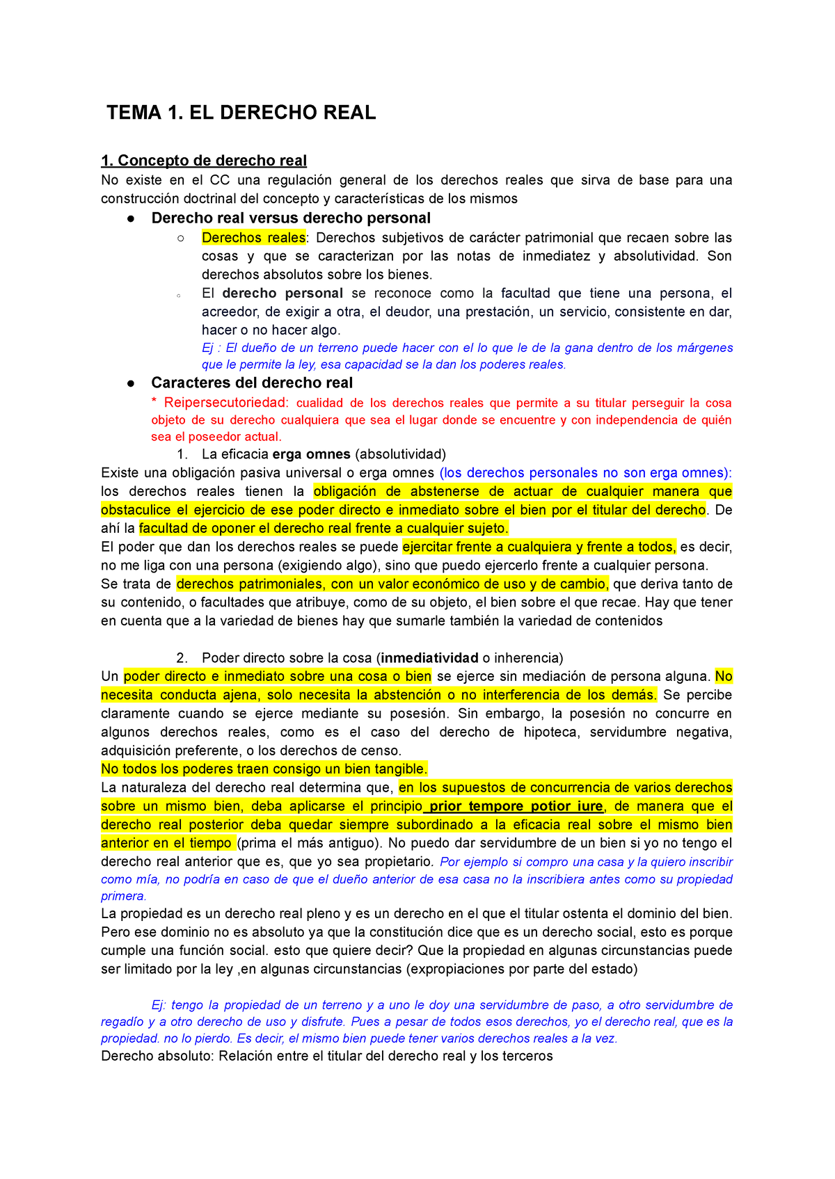 Derechos Reales Tema 1 El Derecho Real 1 Concepto De Derecho Real