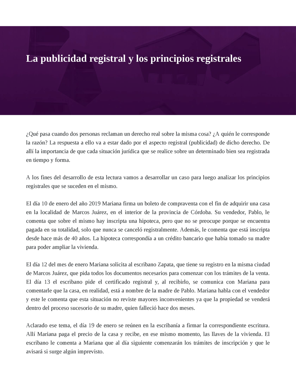 La Publicidad Registral Y Los Principios Registrales ¿qué