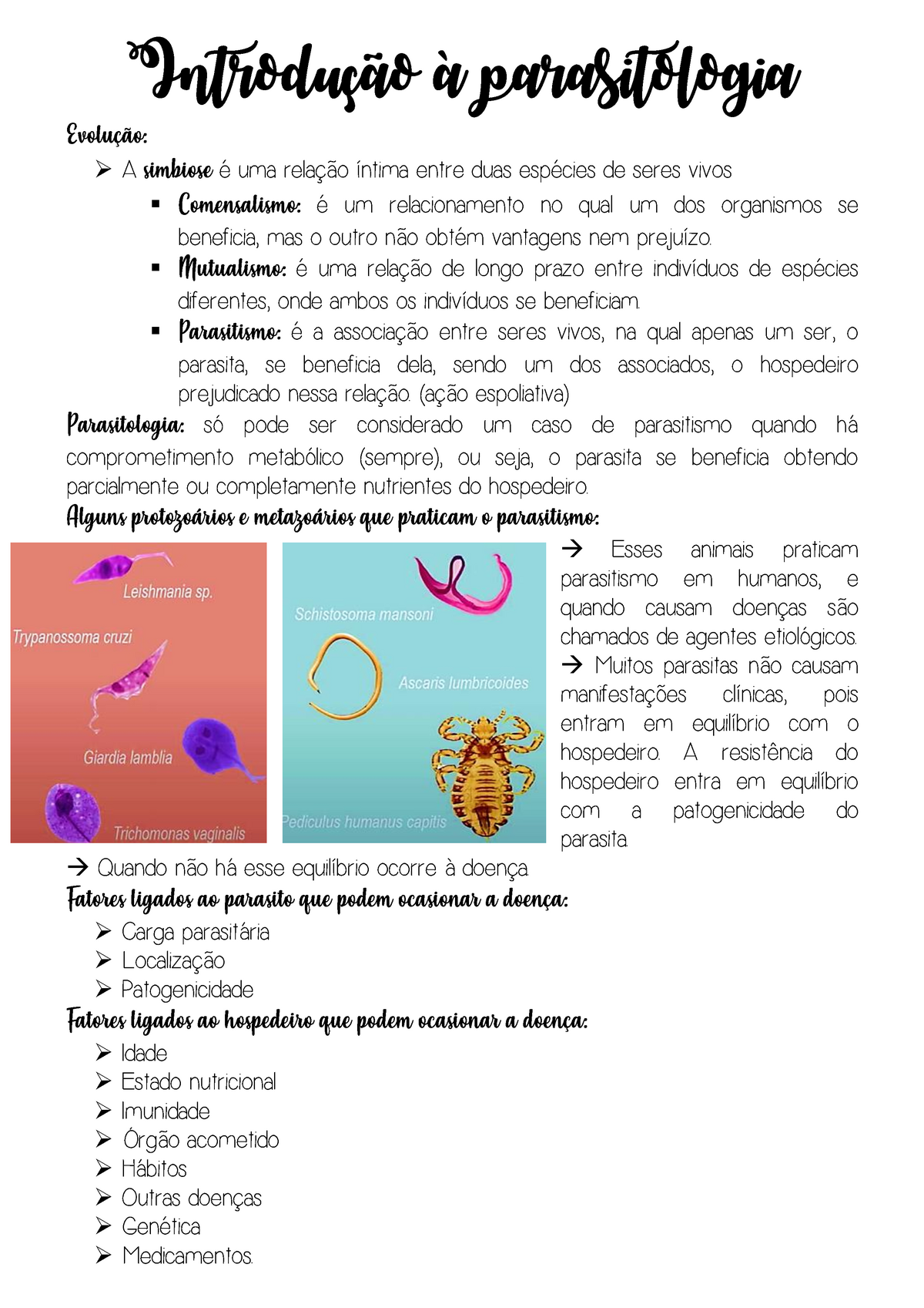 Introdução à Parasitologia Introdução à Parasitologia Evolução A