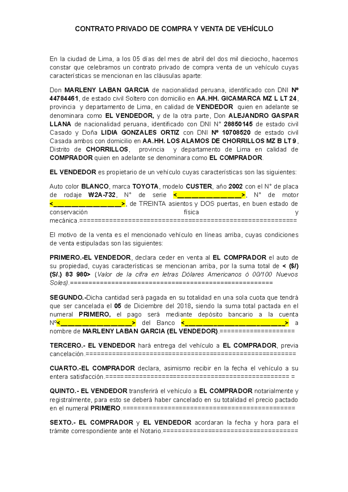 Introducir 58 Imagen Modelo Contrato Privado De Compraventa Pdf