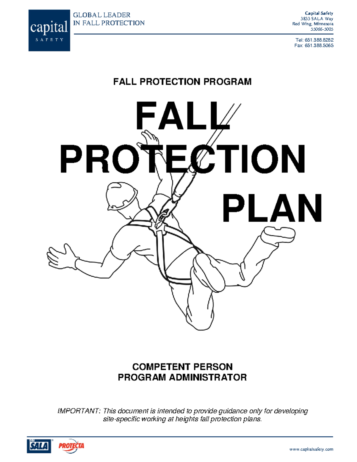 5 Task 31 Fall Protection Plan Template Capital Safety 3833 Sala