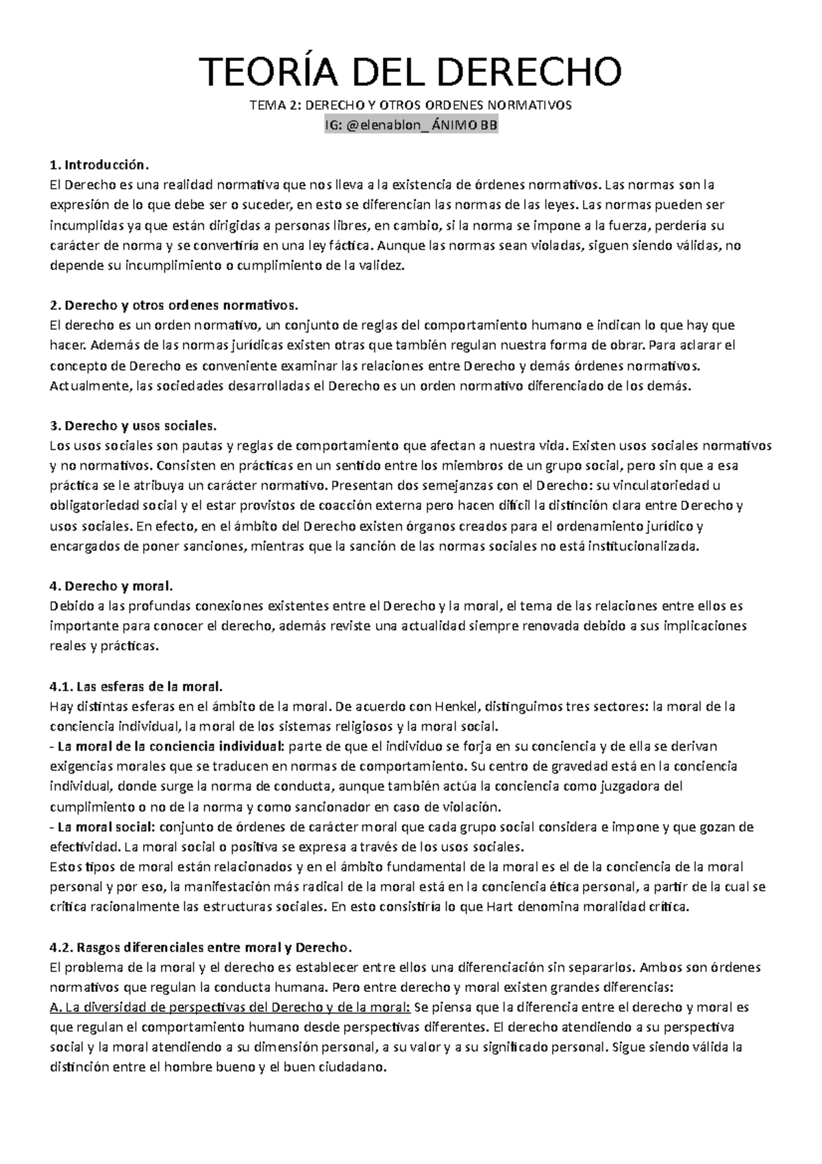 Teoría Del Derecho Tema 2 TeorÍa Del Derecho Tema 2 Derecho Y Otros