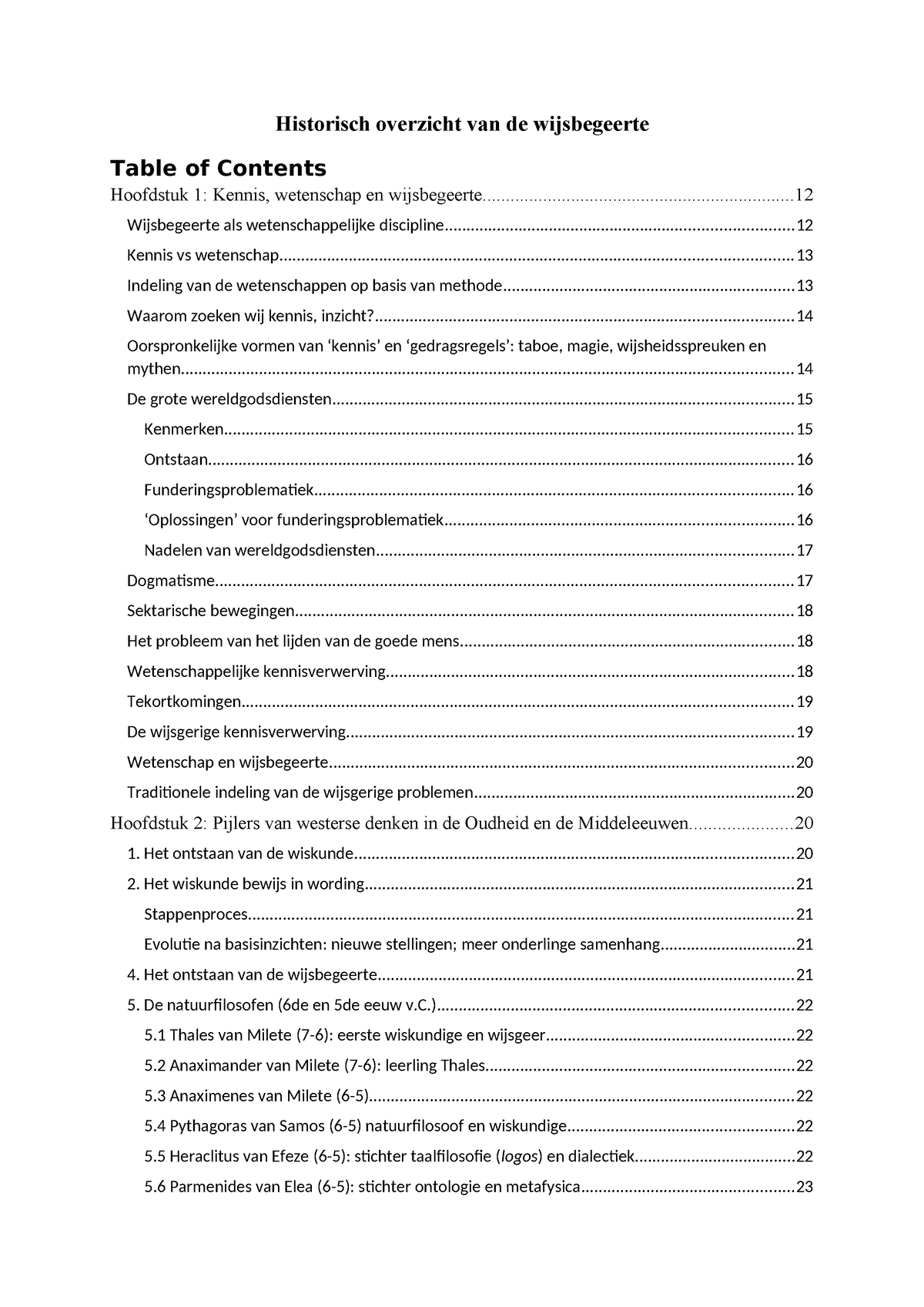 Historisch Overzicht Van De Wijsbegeerte Historisch Overzicht Van De