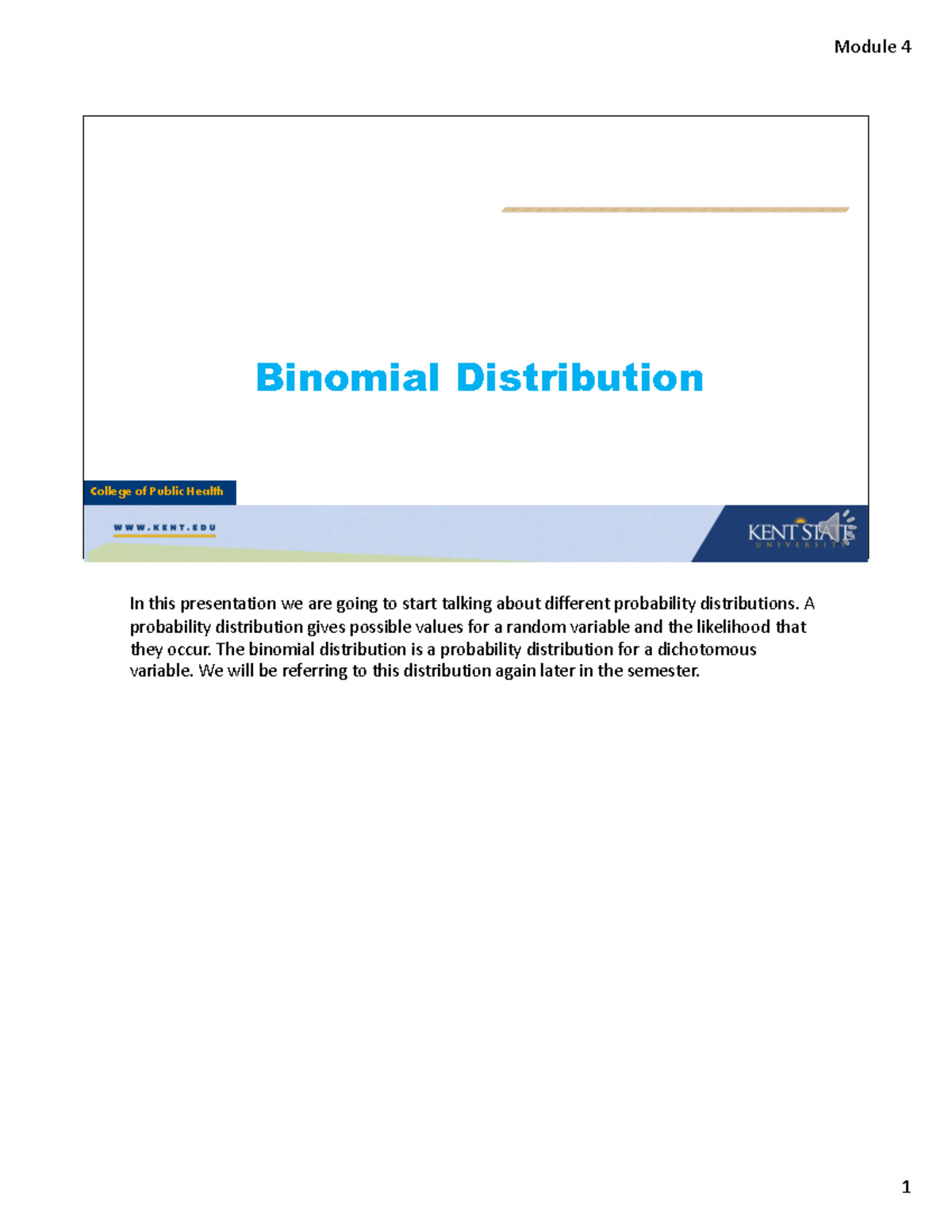 Binomial Distribution In This Presentation We Are Going To Start