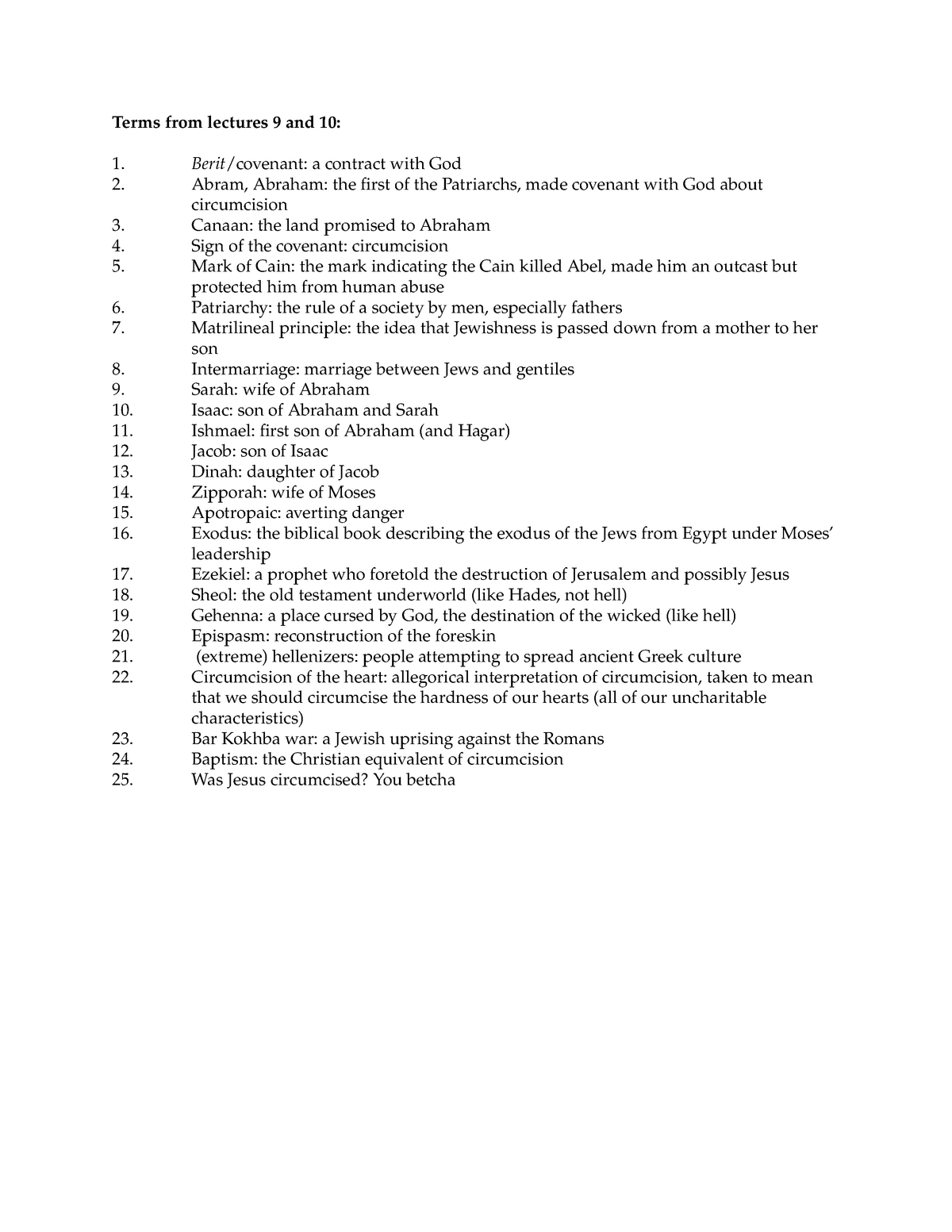 Terms From Lectures 9 10 Terms From Lectures 9 And 10 1 2 3 4 5