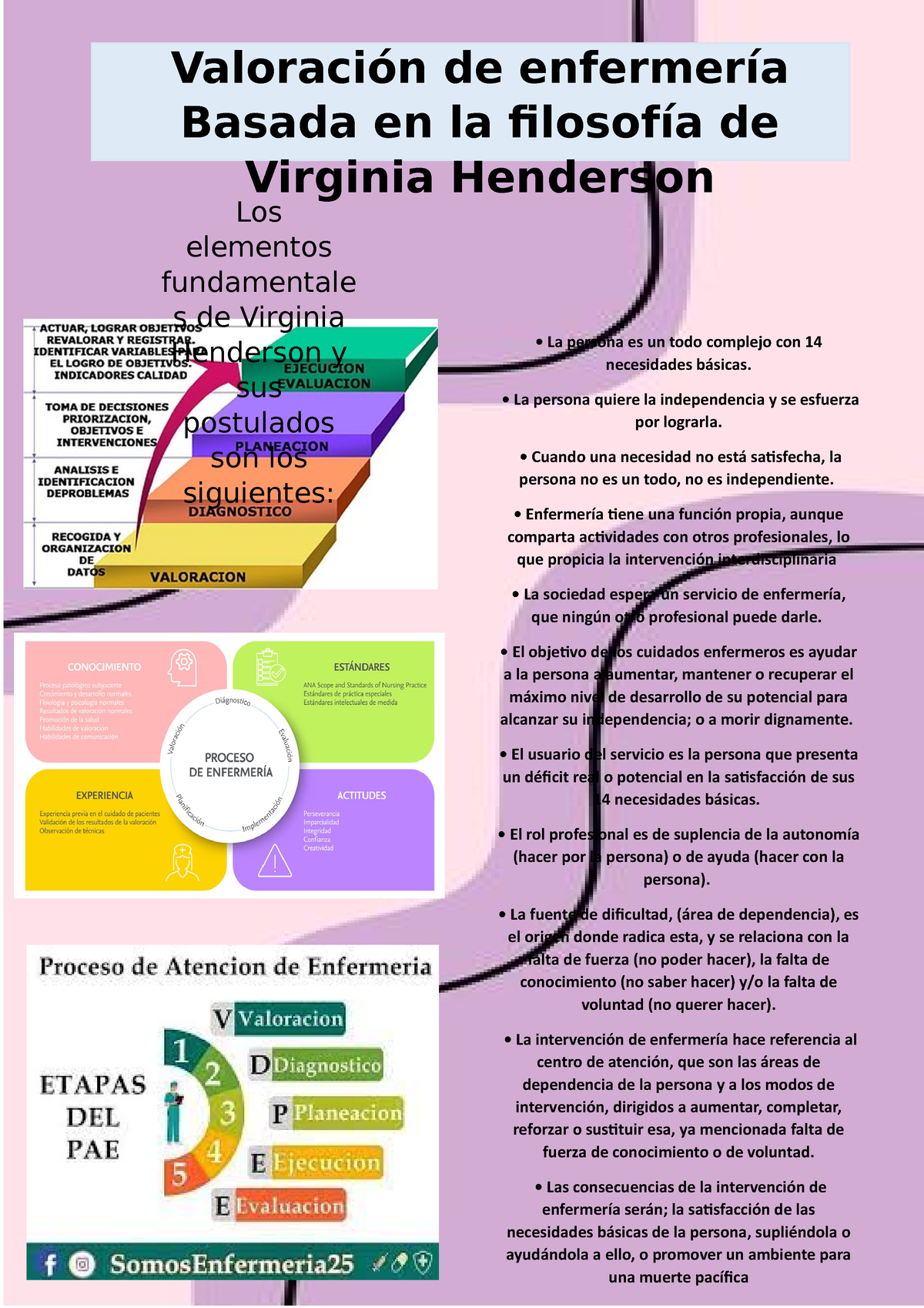 Infografia Uso De Los Datos De Virginia Henderson Los Elementos