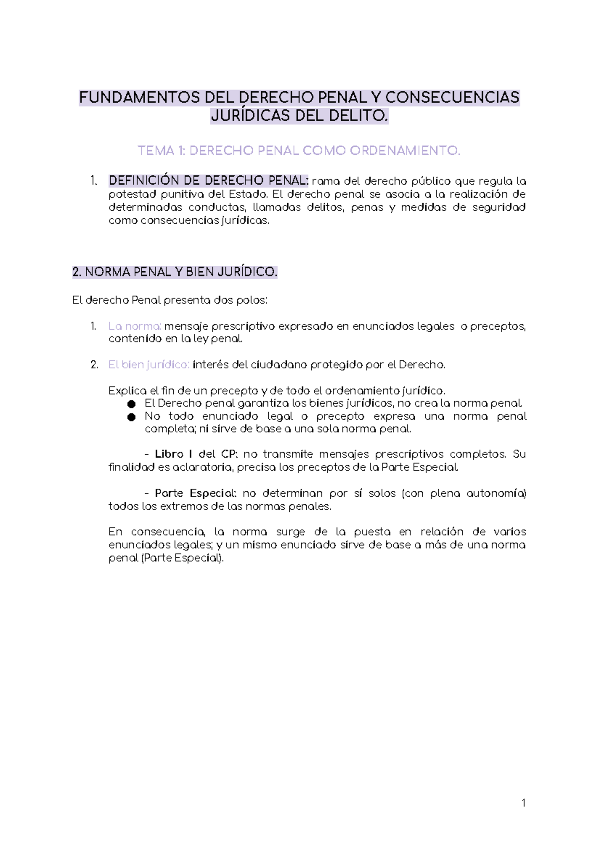 Fundamentos Del Derecho Penal Y Consecuencias JurÍ Dicas Del Delito