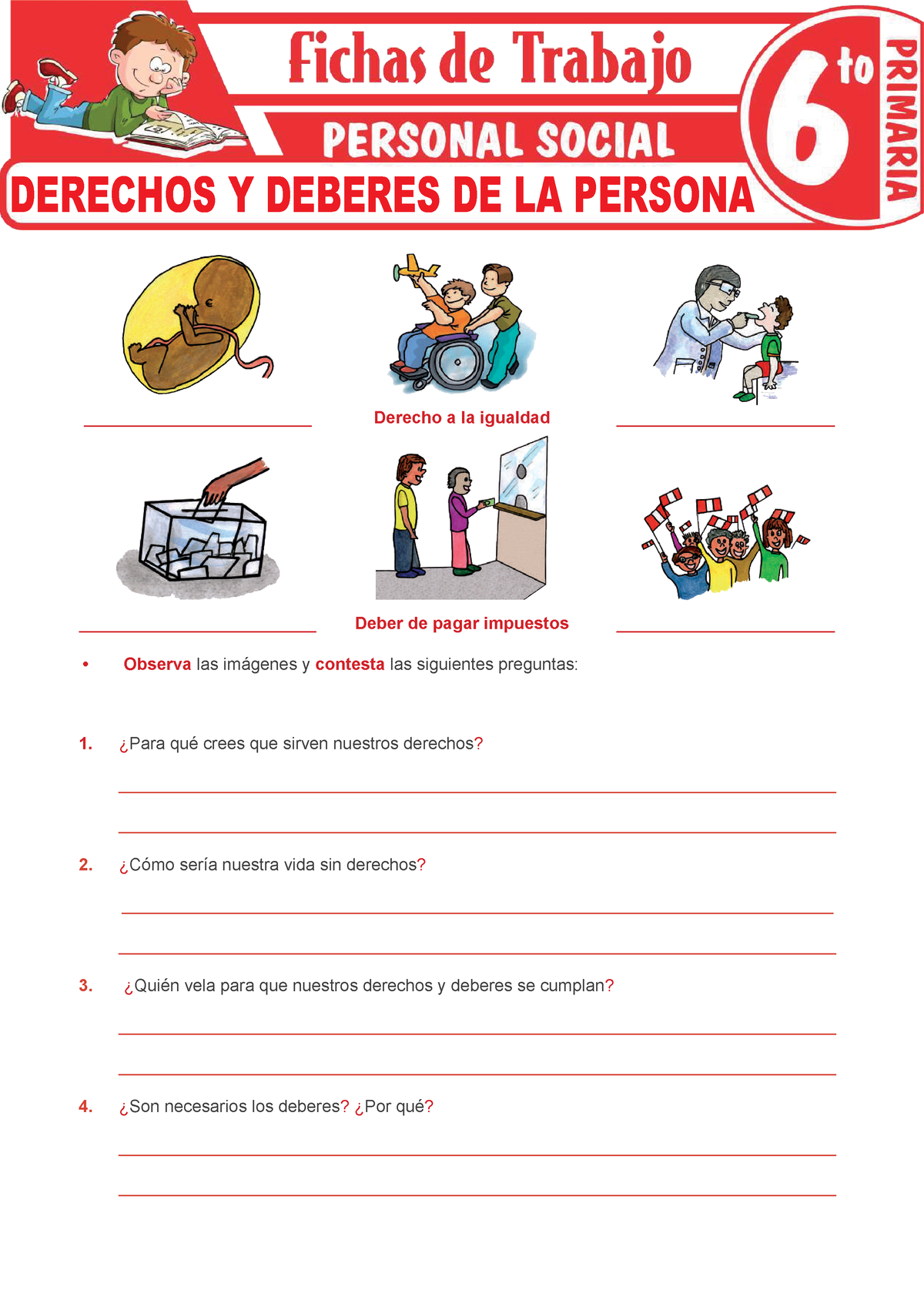 Derechos Y Deberes De Las Personas Para Sexto Grado De Primaria The