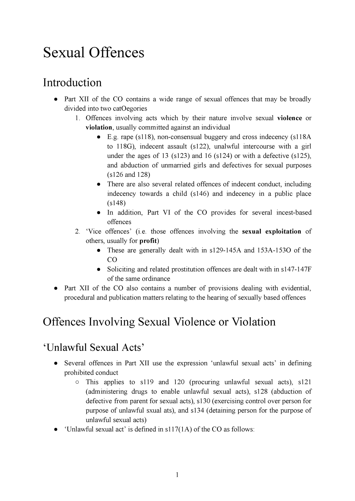 Sexual Offences Sexual Offences Introduction Part Xii Of The Co