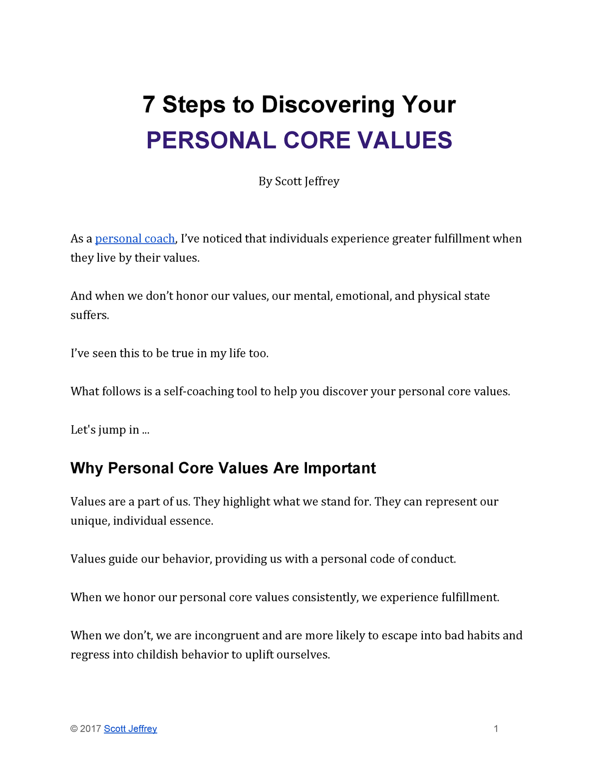 7 Steps Personal Core Values 7 Steps To Discovering Your Personal