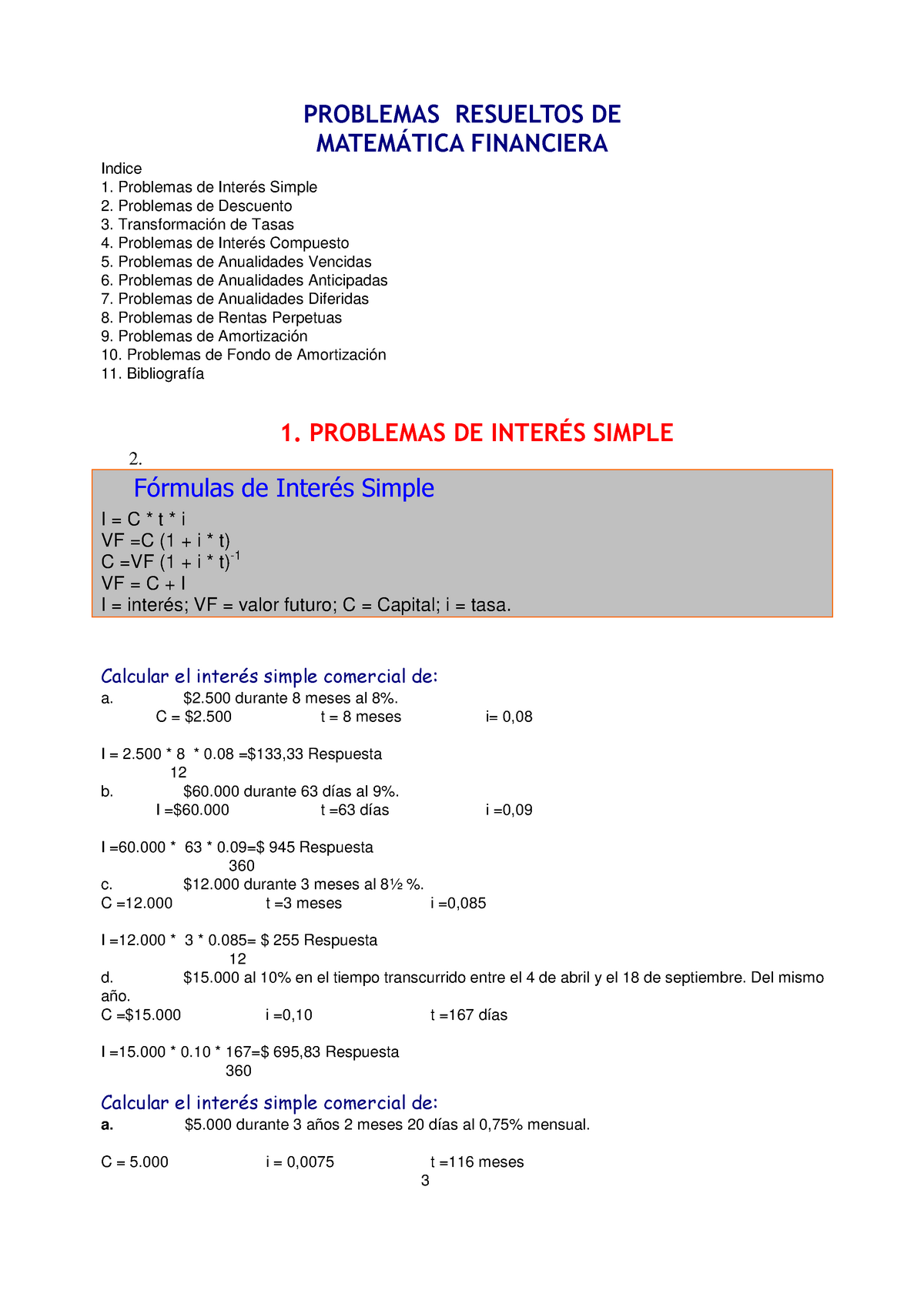 Problemas Resueltos Matematicas Financieras Problemas Resueltos De