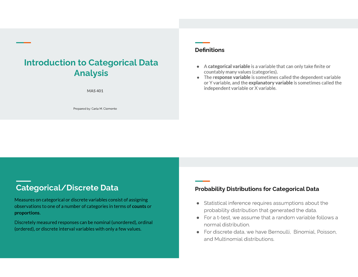 Introduction Categorical Data Analysis And Mle Introduction To