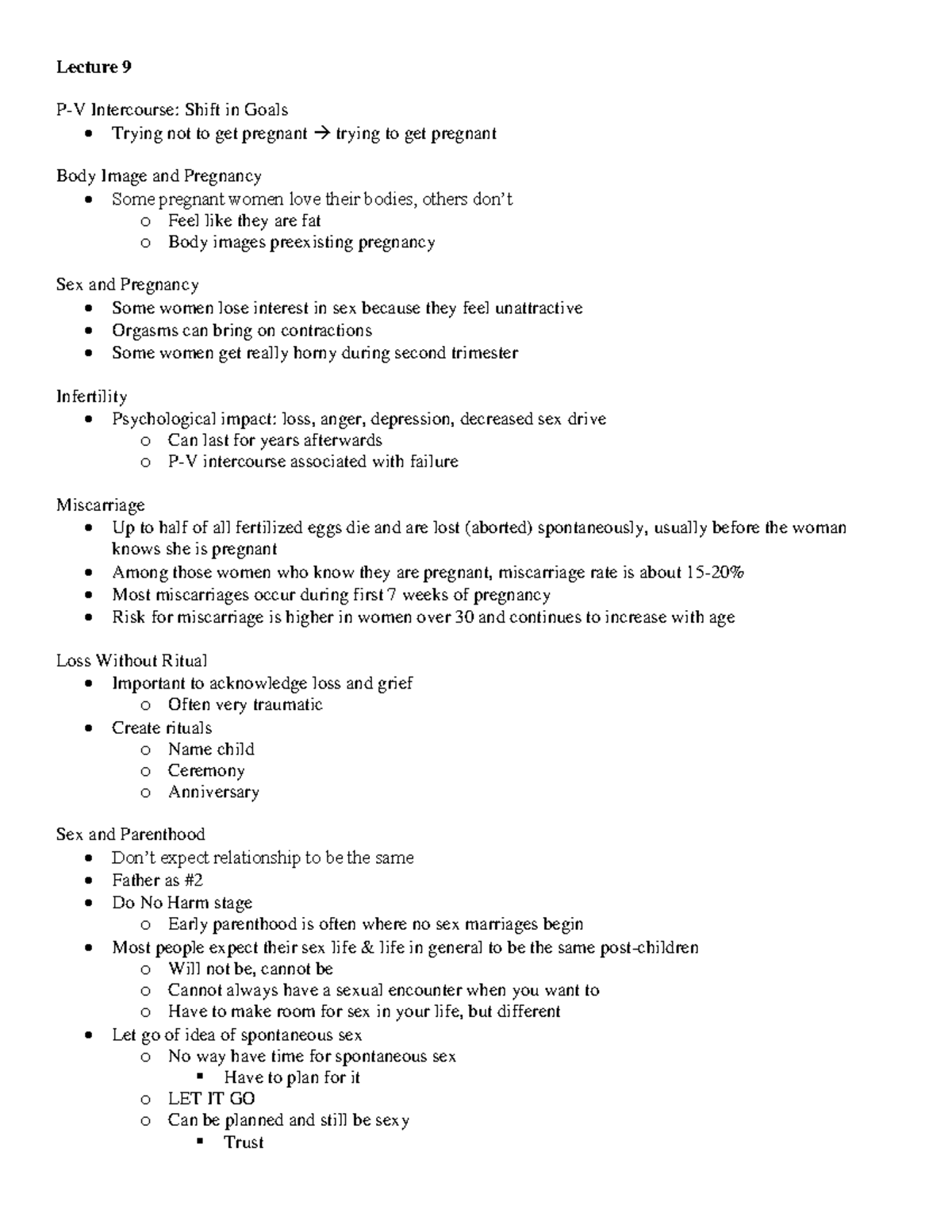 Lecture 9 Dr L Mintz Lecture 9 P V Intercourse Shift In Goals