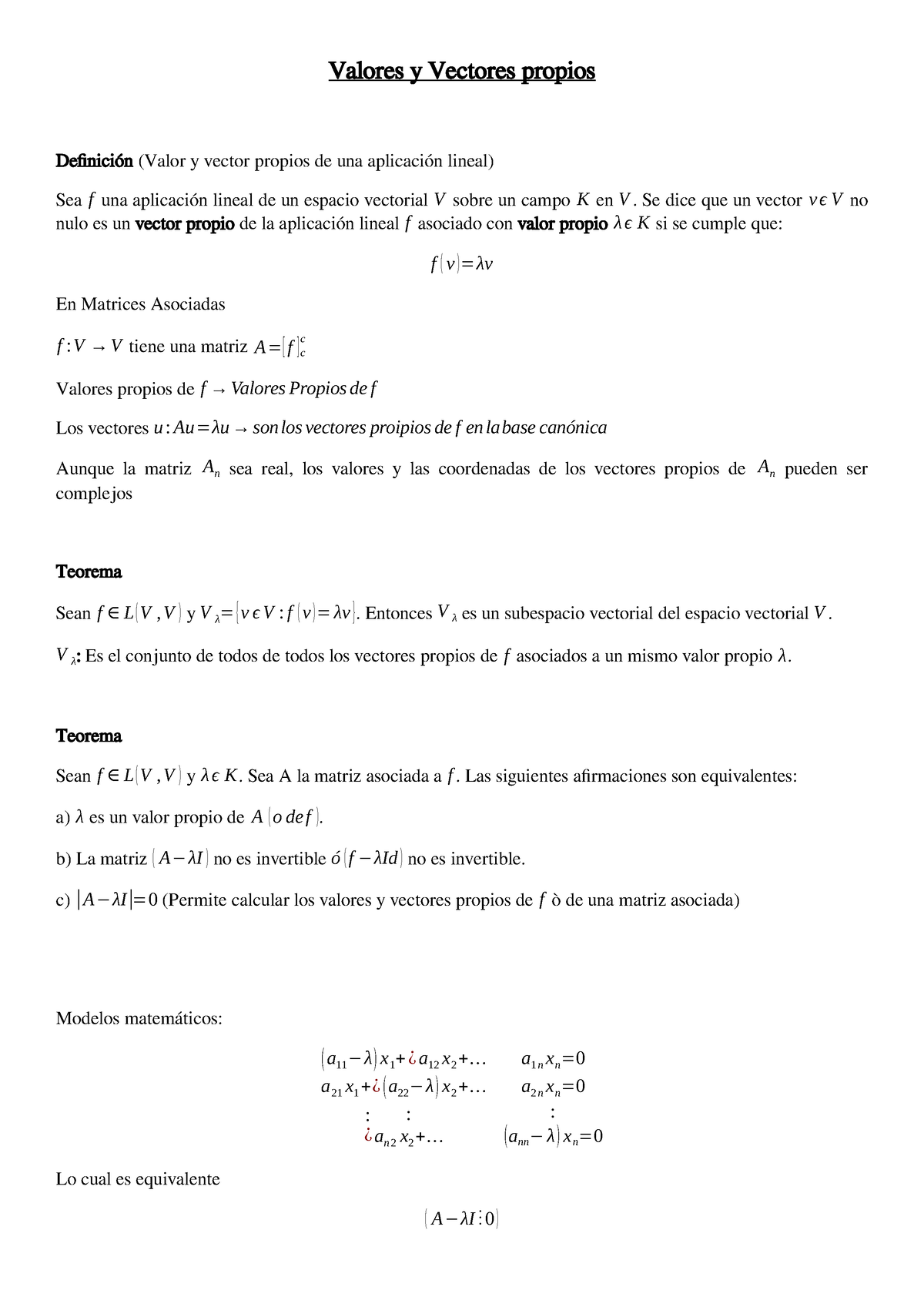 Apuntes Unidad 4 Álgebra Lineal Valores Y Vectores Propios Definición