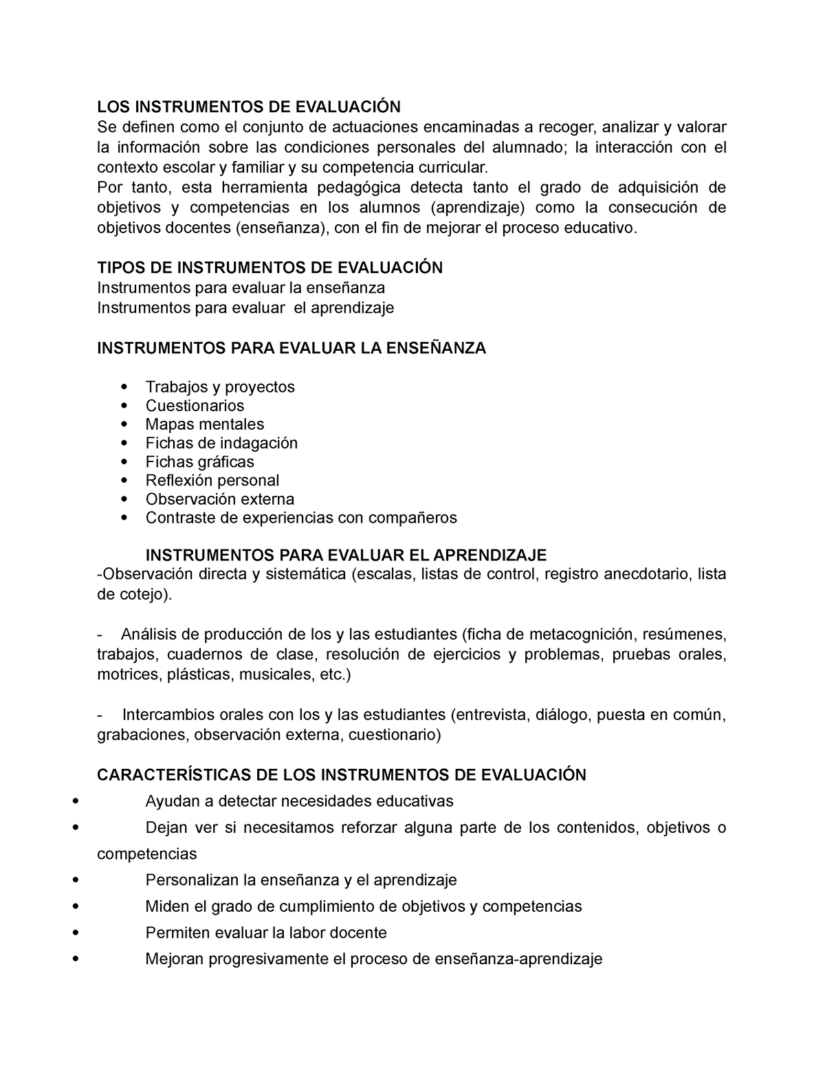 Los Instrumentos De Evaluación Los Instrumentos De EvaluaciÓn Se