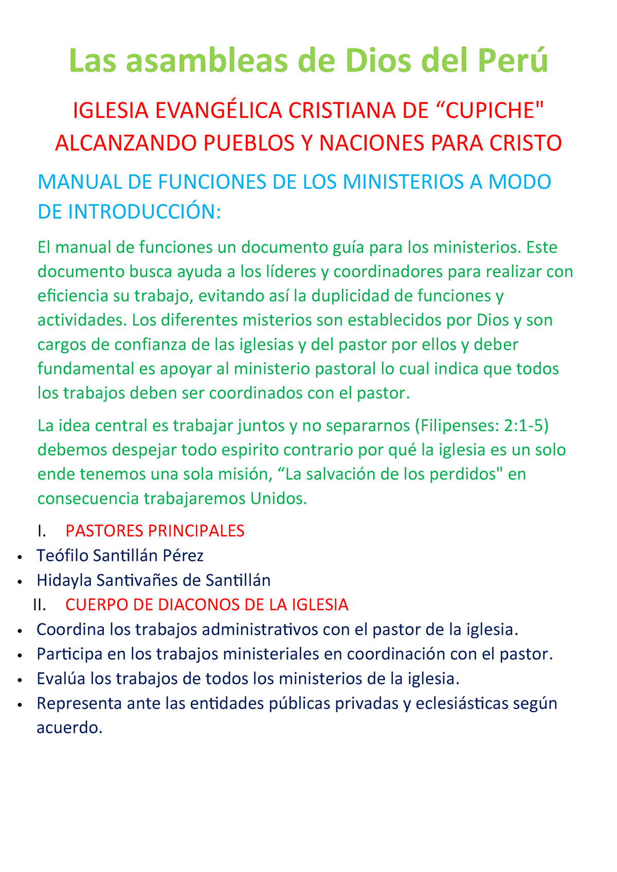 Las Asambleas De Dios Del Perú Las Asambleas De Dios Del Perú Iglesia