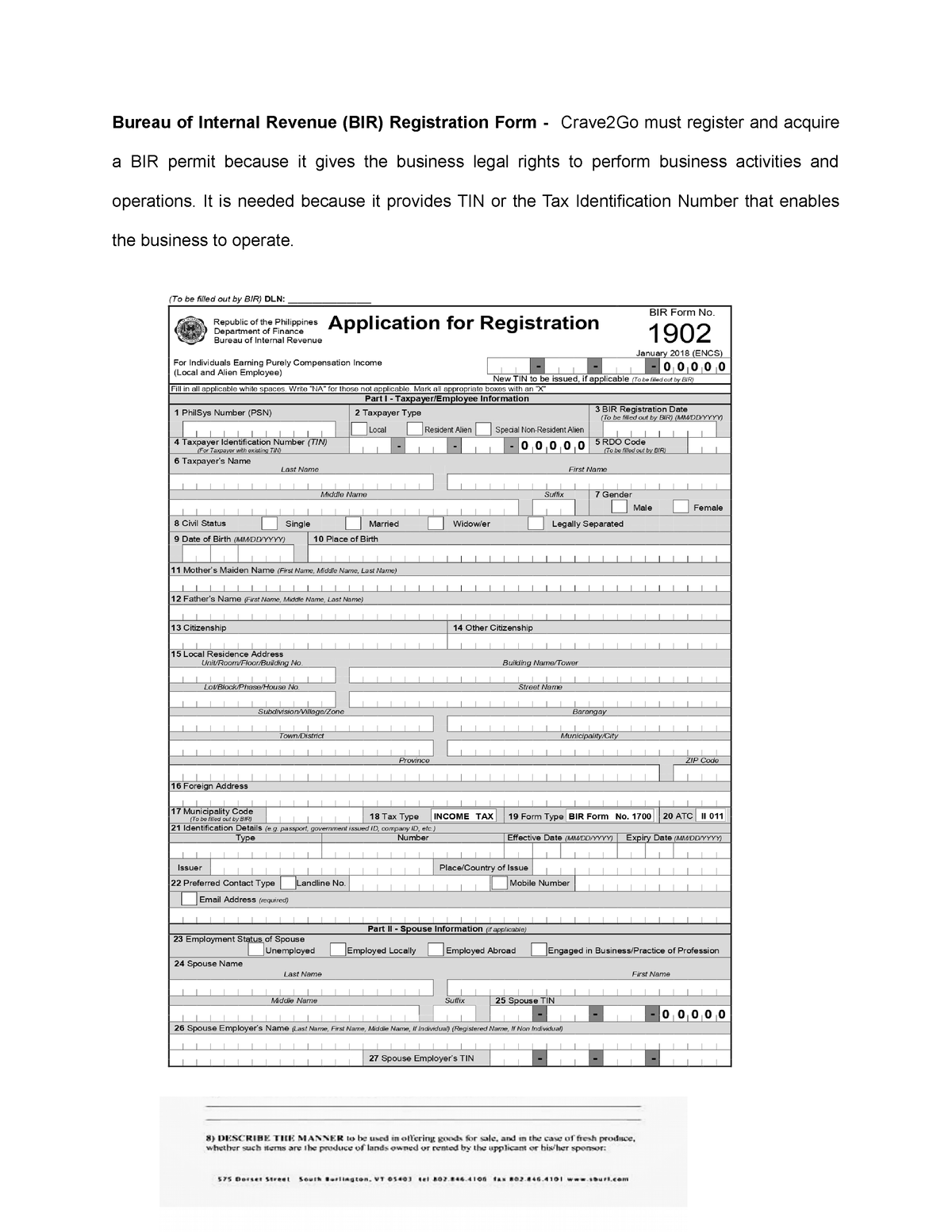 Copy Of Business And Legal Requirements Bureau Of Internal Revenue