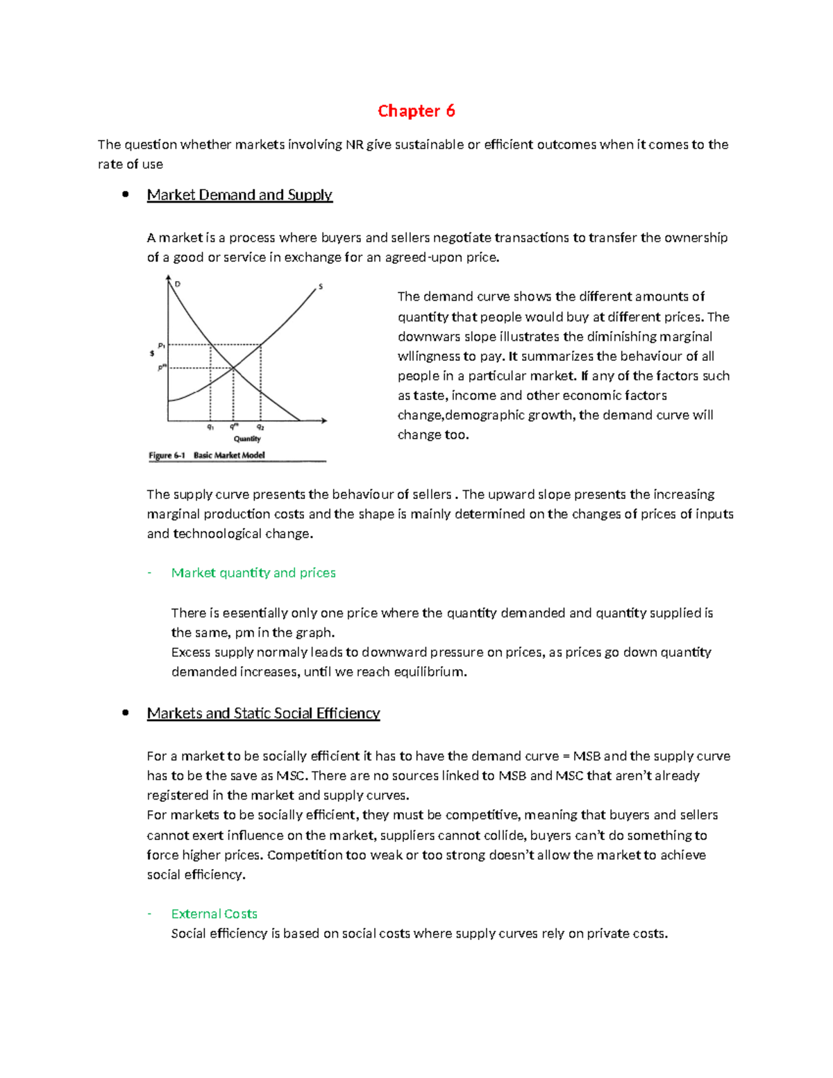 Nr Chapter 6 Summary Natural Resource Econ Chapter 6 The Question