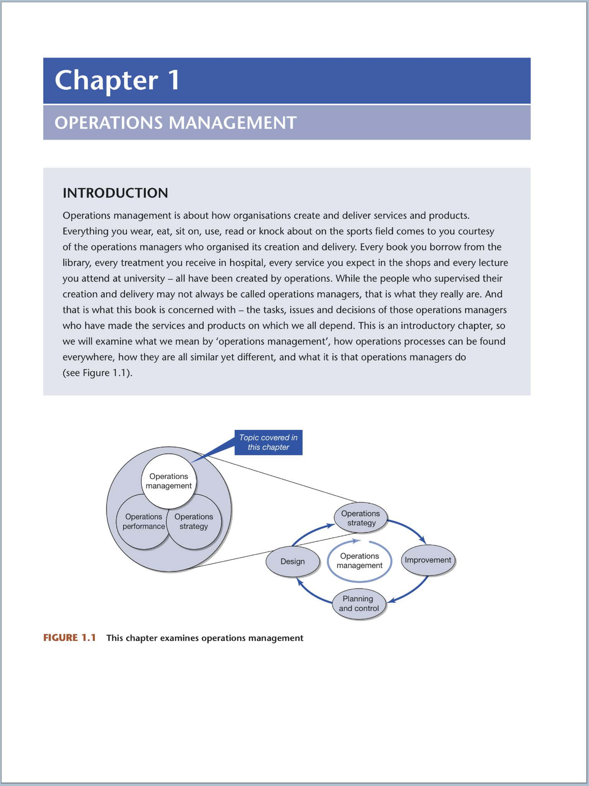 Chapter 1 Chapter 1 Operations Management Introduction Operations