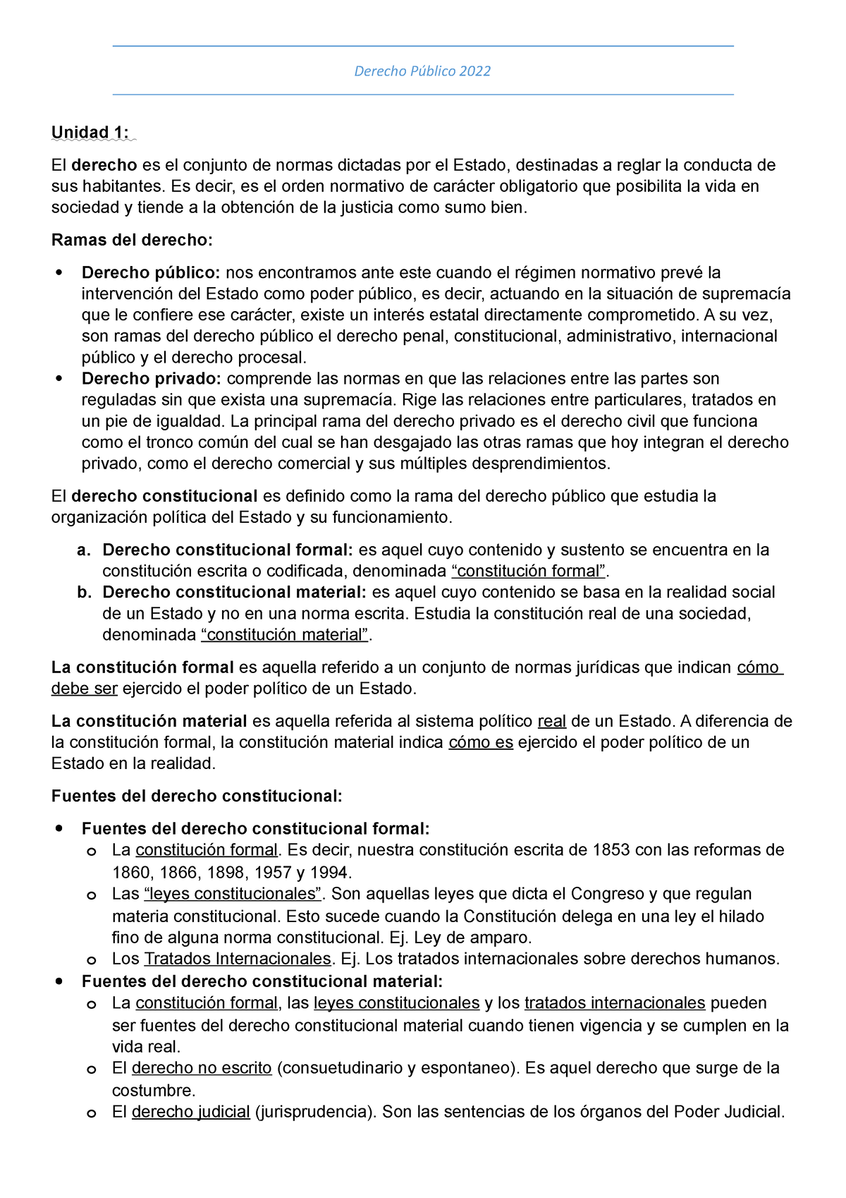 Unidad 1 Derecho Público Derecho Público 2022 Unidad 1 El Derecho Es