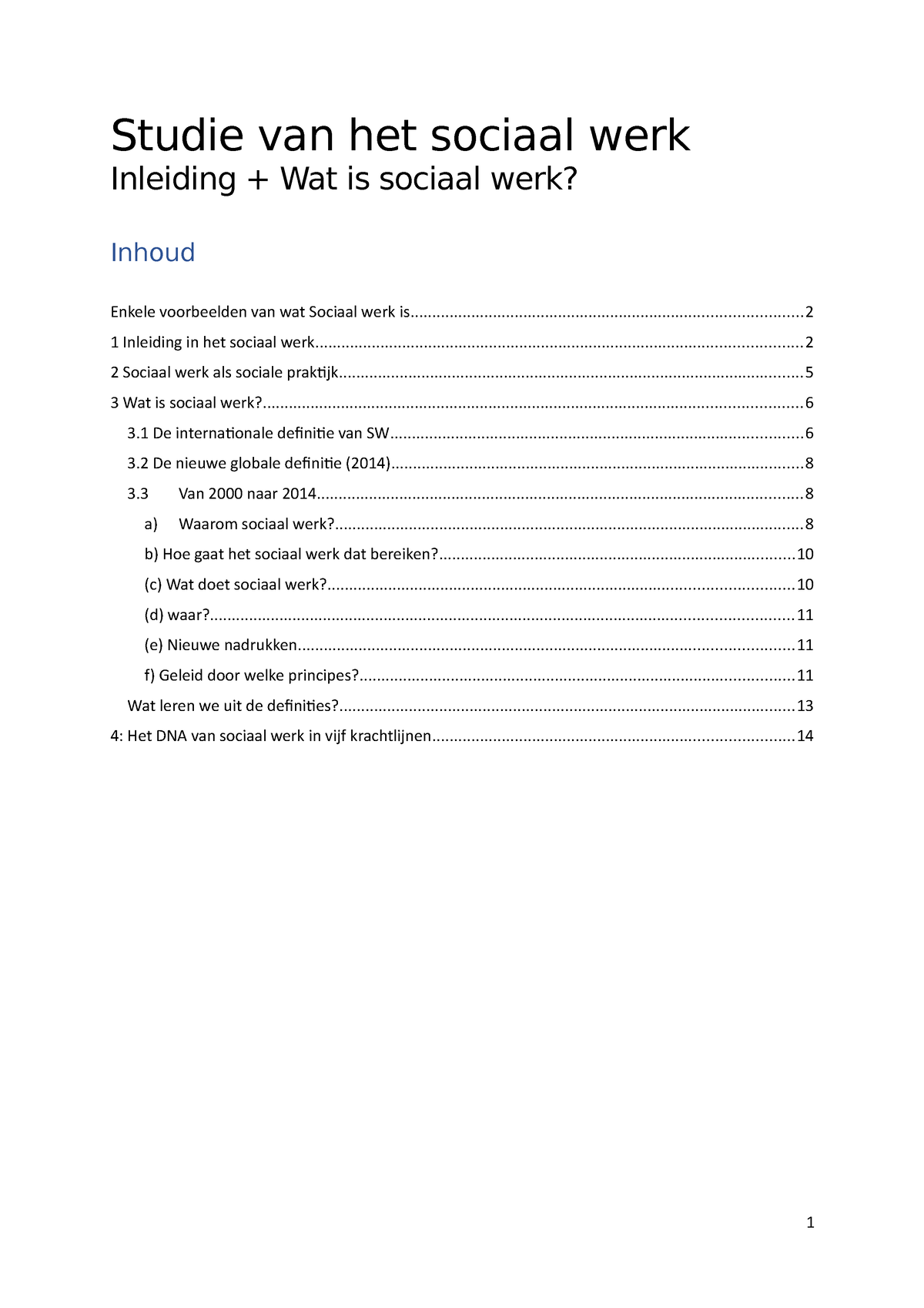 Studie Van Het Sociaal Werk Pwp 1 Studie Van Het Sociaal Werk