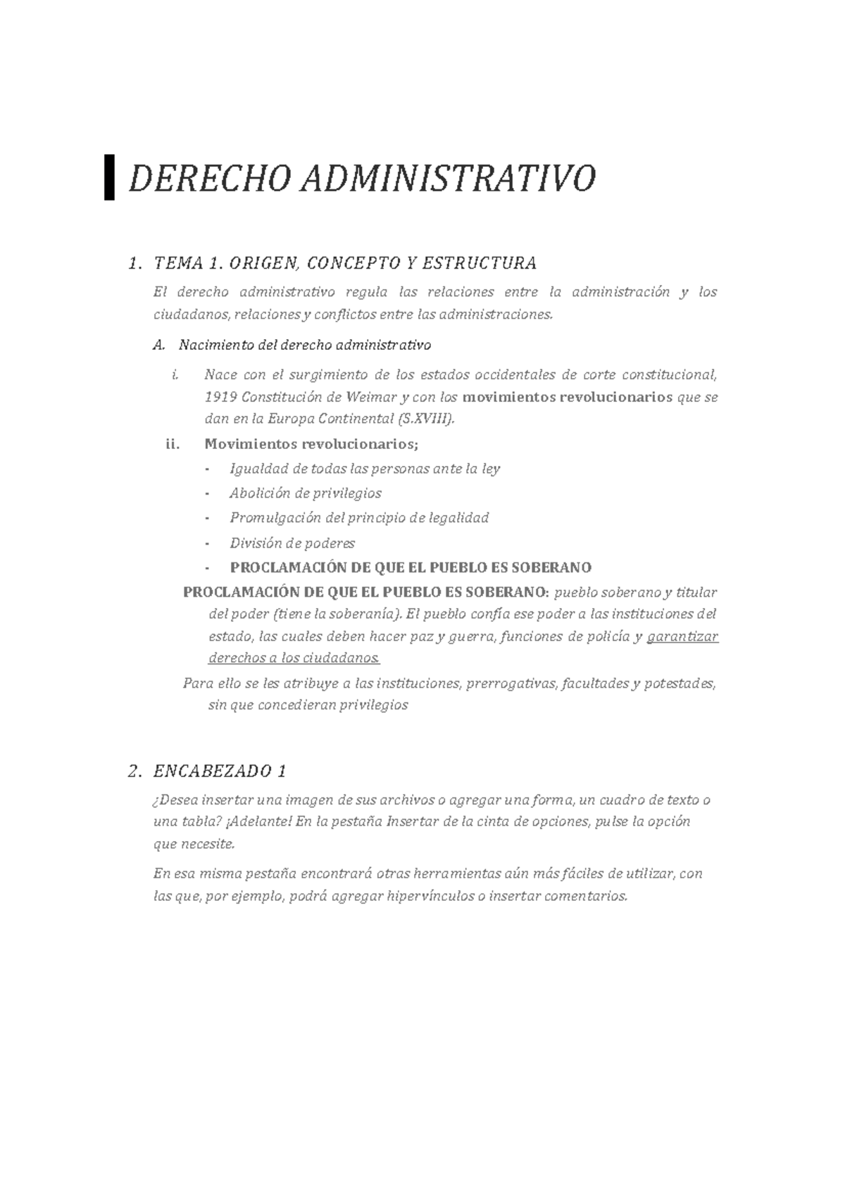 Derecho Administrativo Derecho Administrativo 1 Tema 1 Origen